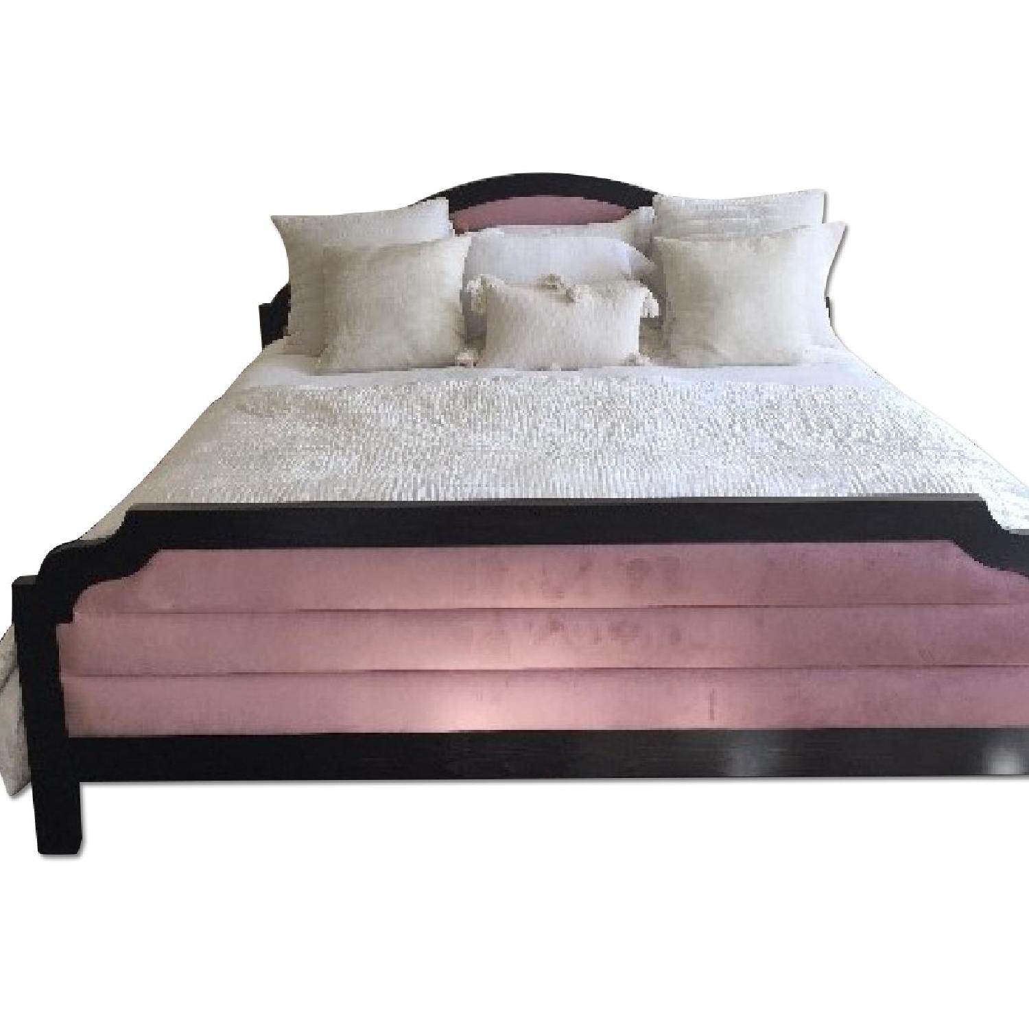 Crate & Barrel Custom Upholstered King Bed Frame - AptDeco