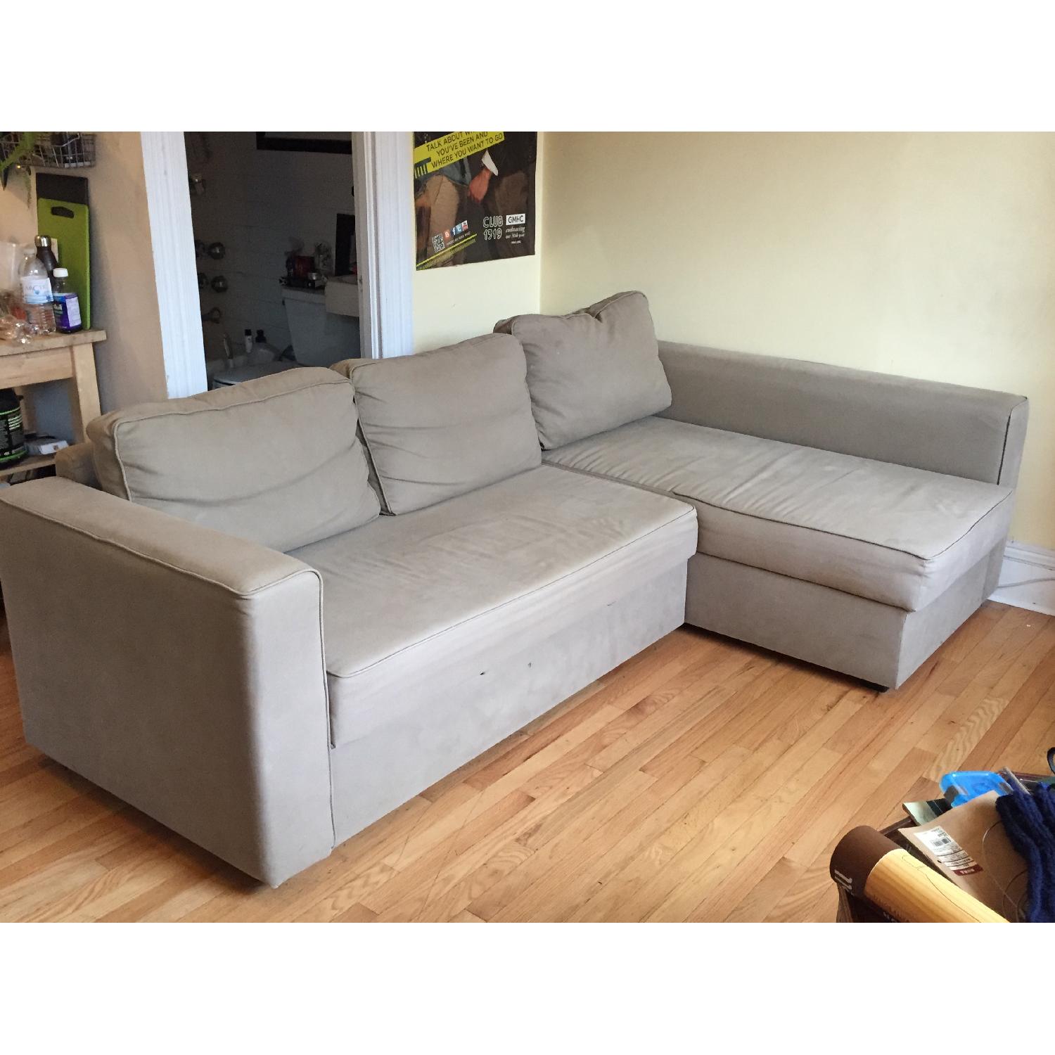 Ikea Manstad Sleeper Sectional Sofa w/ Storage - AptDeco