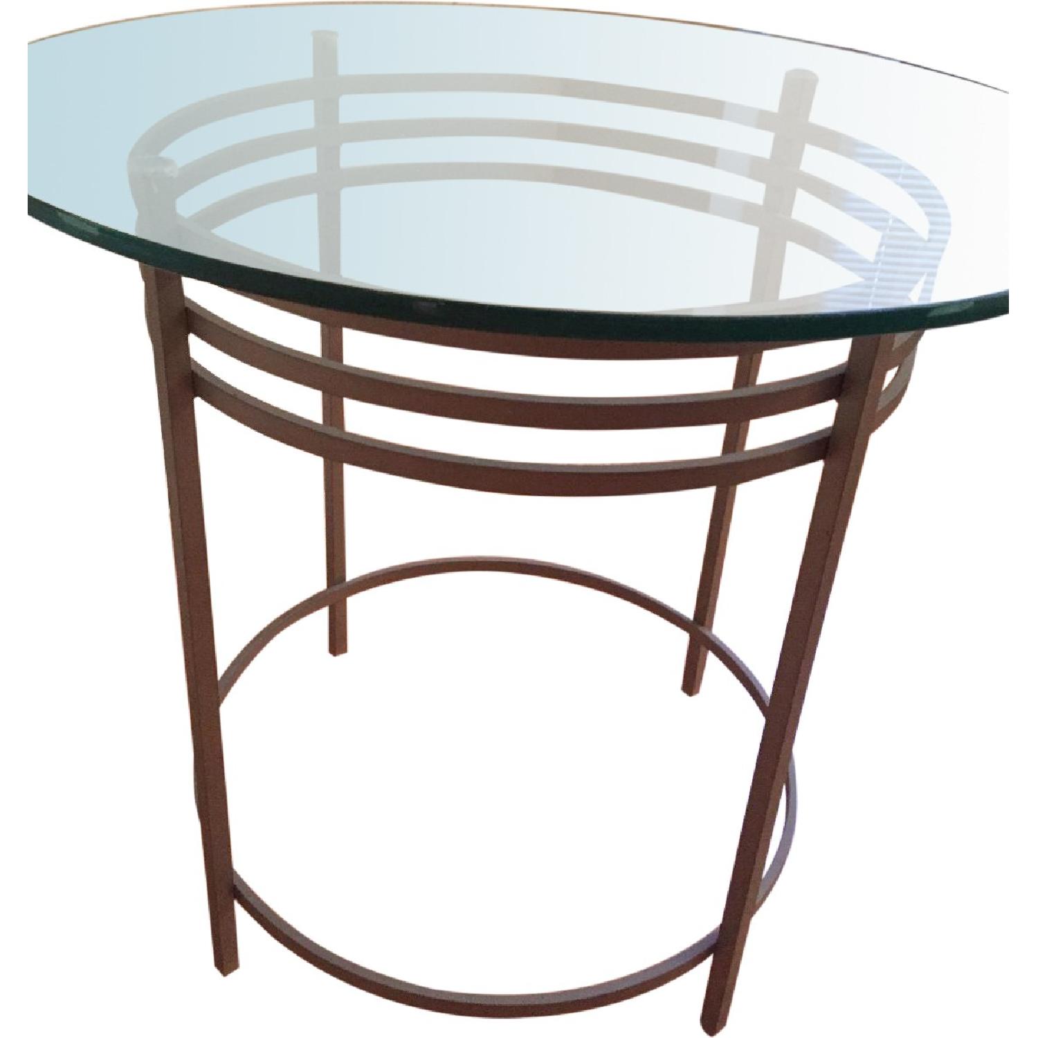 Crate & Barrel Side Table with Glass Top - AptDeco