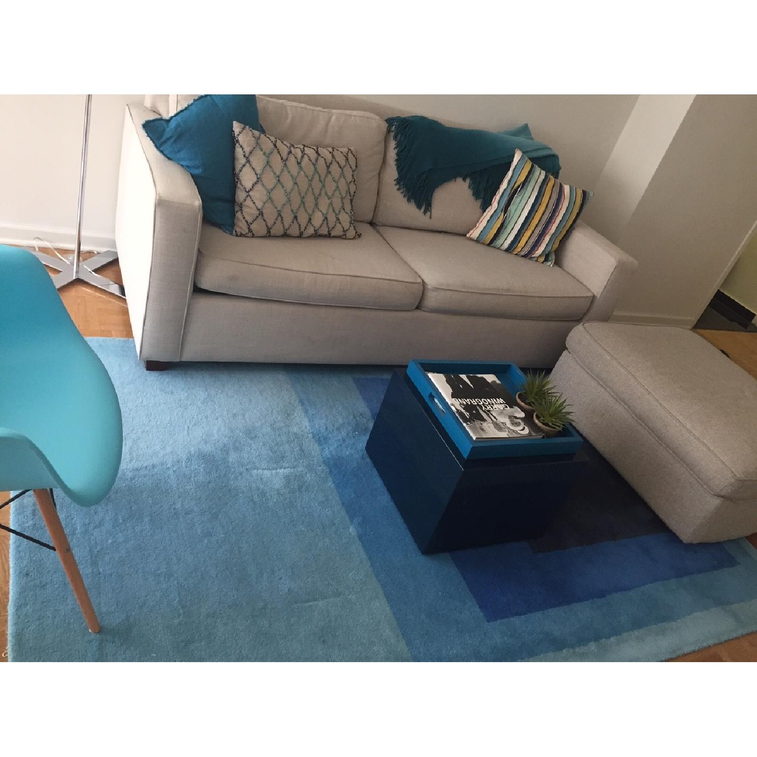 CB2 City Slicker Blue Side Table - AptDeco