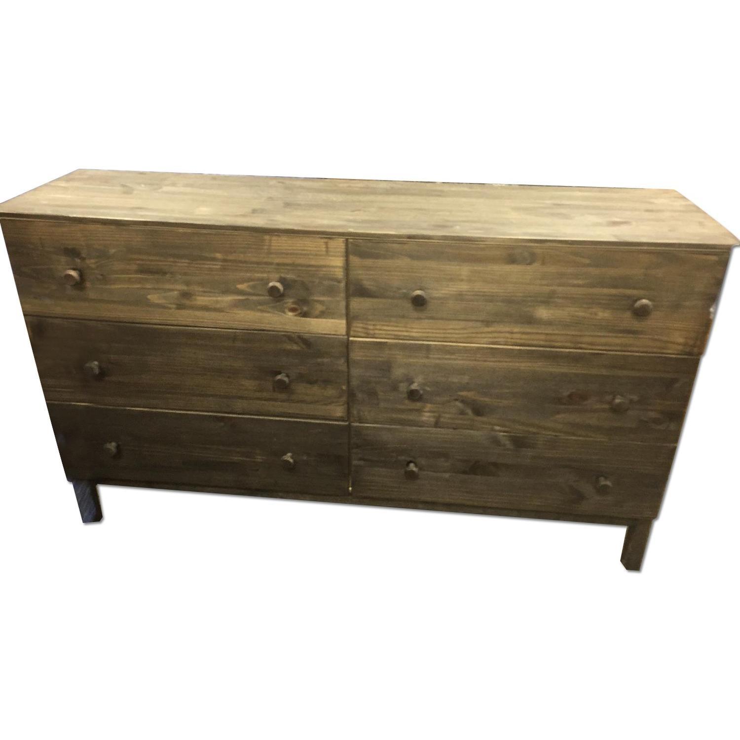 Ikea Rustic Stained Wood Dresser - AptDeco