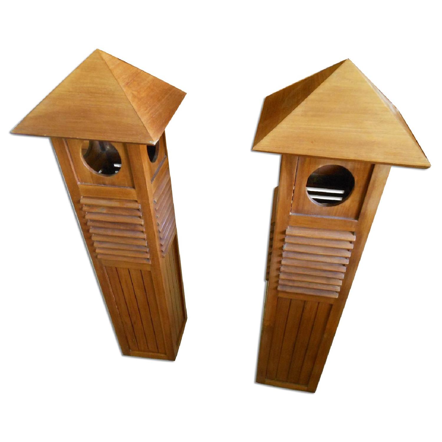 Decorative Wood Accent Towers - Pair - AptDeco