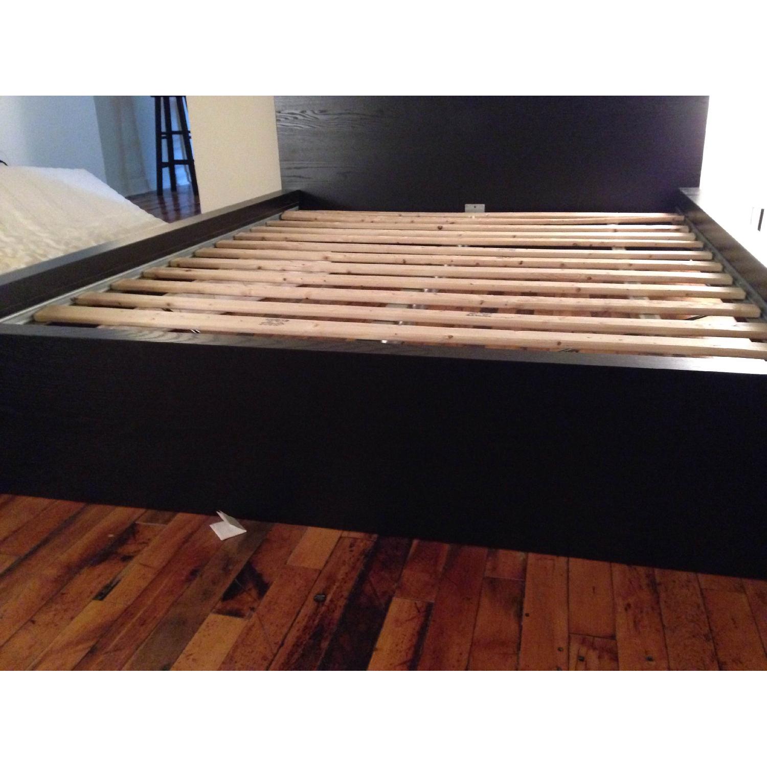 Ikea Malm Low Queen Bed Frame in Black - AptDeco