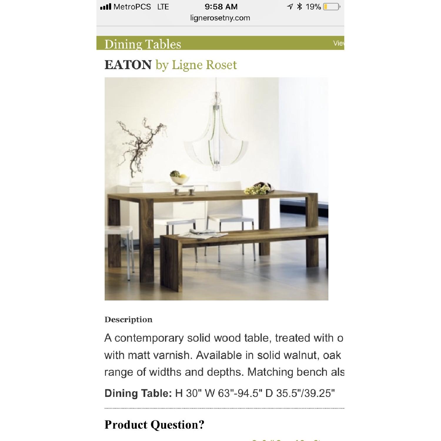 Ligne Roset Eaton Dining Table w/ Extension - AptDeco