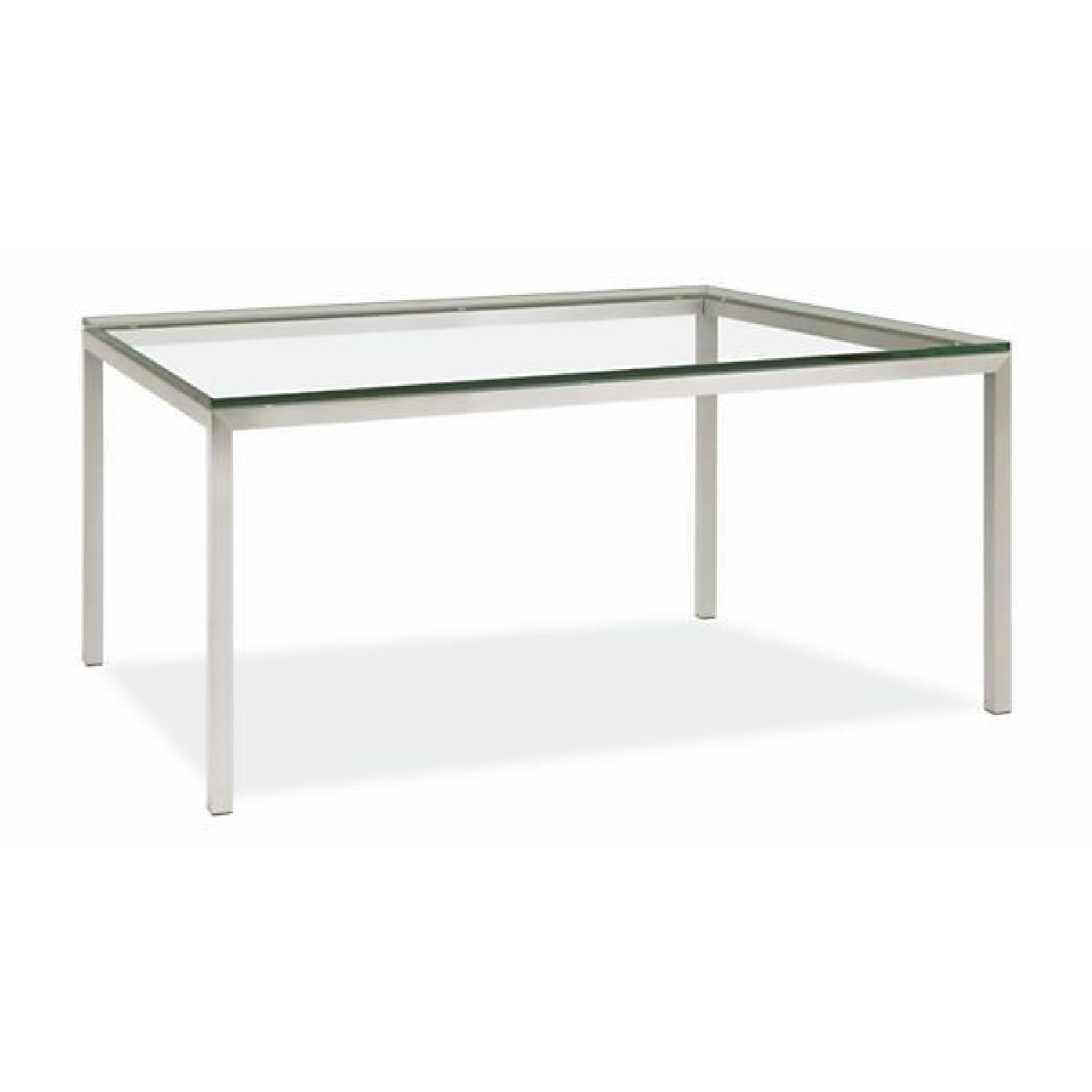 Room & Board Parsons Glass Top Dining Table - AptDeco