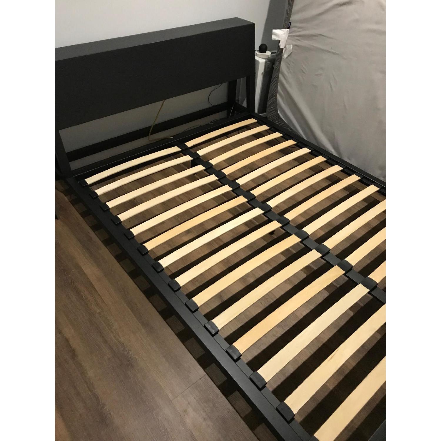 CB2 Queen Size Alpine Gunmetal Steel Bed - AptDeco