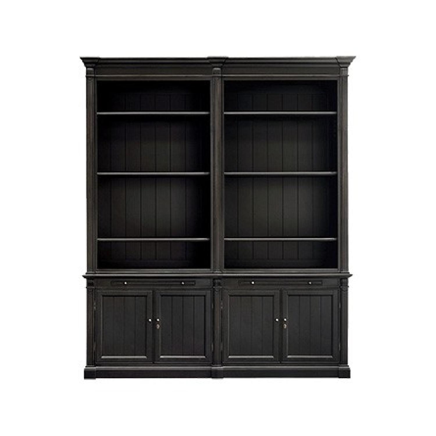Arhaus Athens Modular Double Bookcase in Tuxedo Black - AptDeco