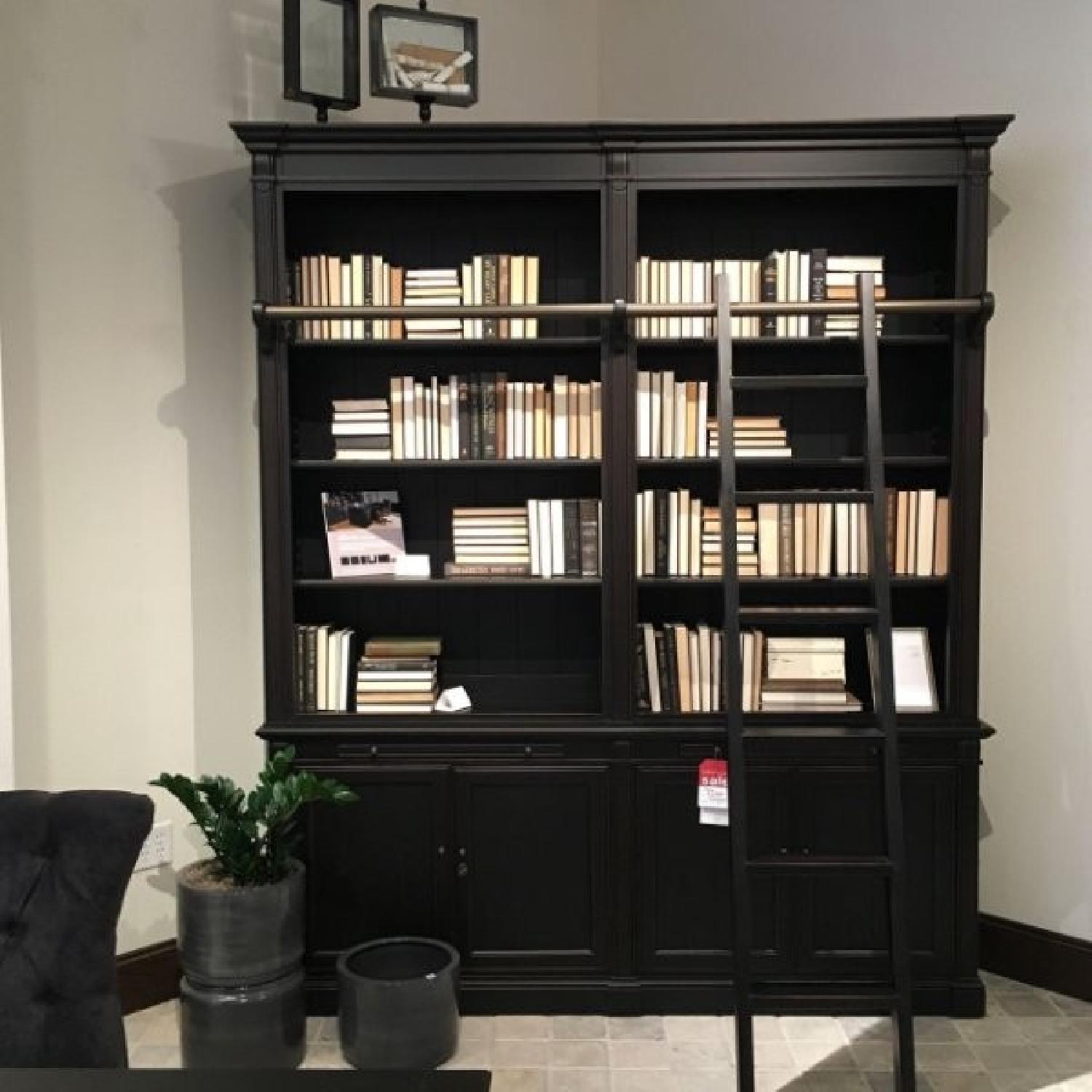 Arhaus Athens Modular Double Bookcase in Tuxedo Black - AptDeco