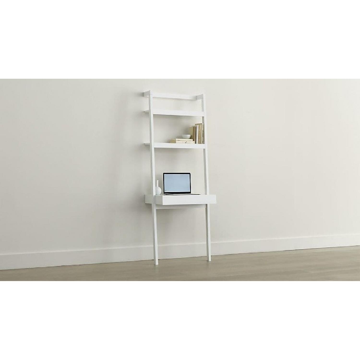 Crate & Barrel Sawyer White Leaning Desk - AptDeco