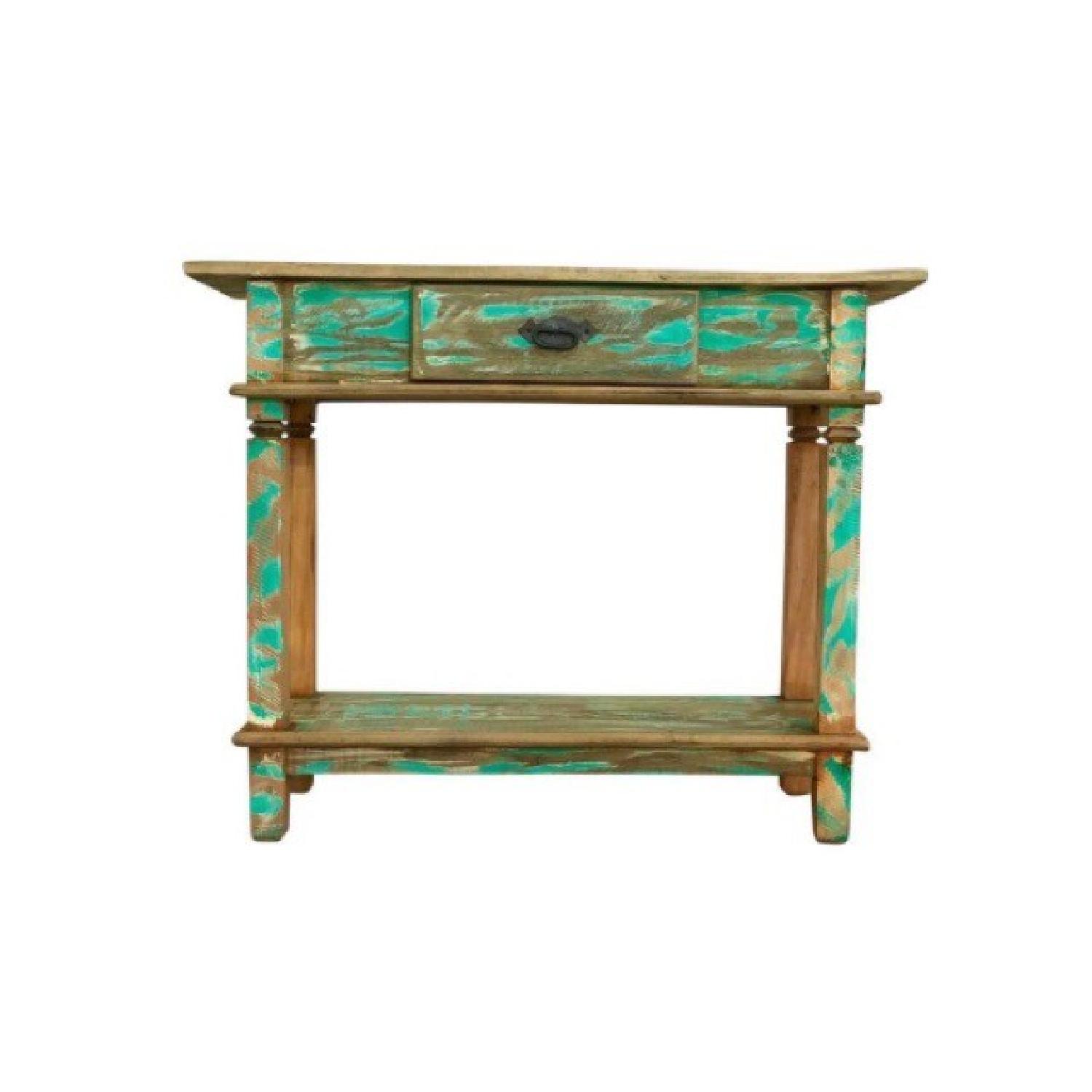 Reclaimed Solid Wood Beach House Style Console Table - AptDeco
