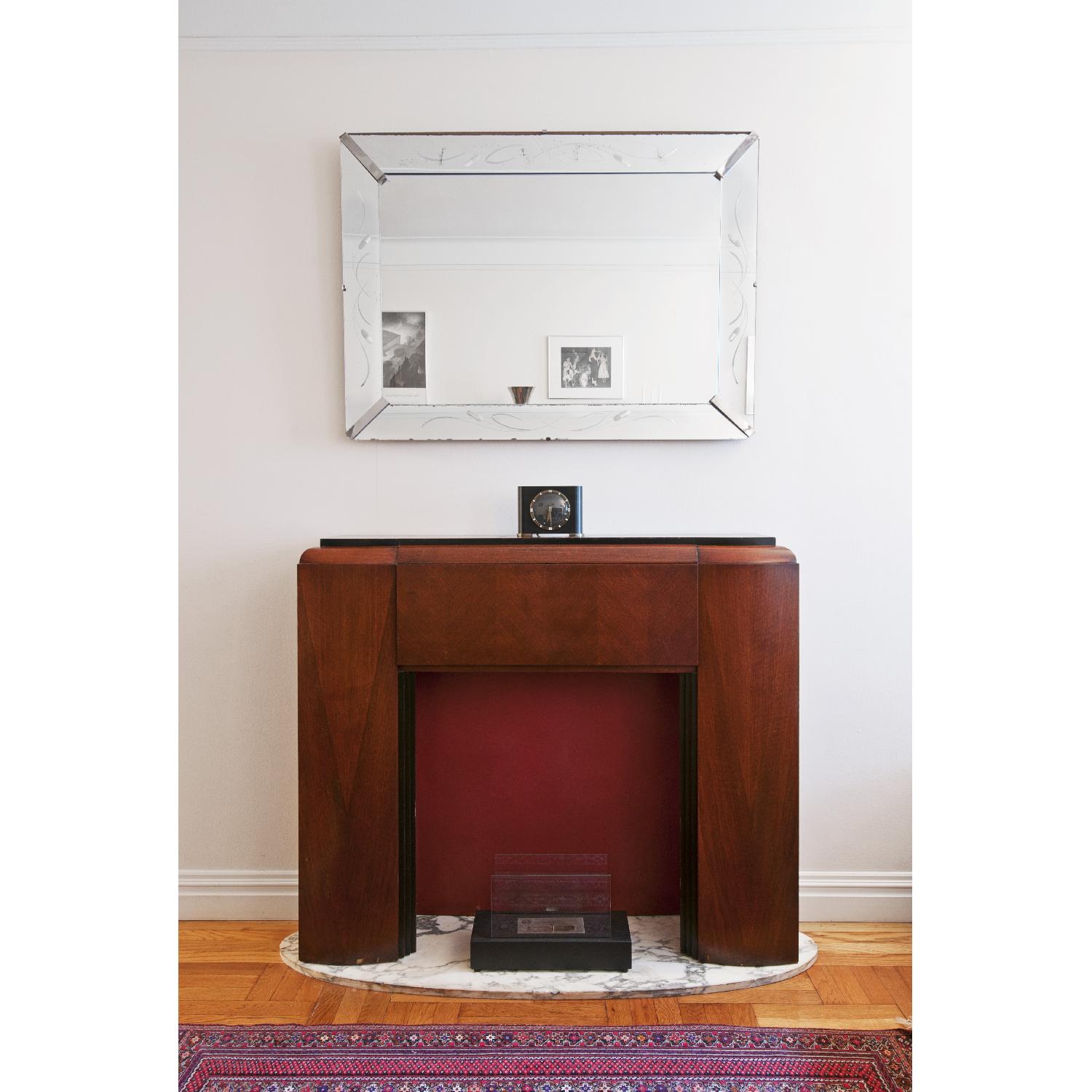 Prohibition Era Fireplace Mantel with Secret Bar Compartment - AptDeco
