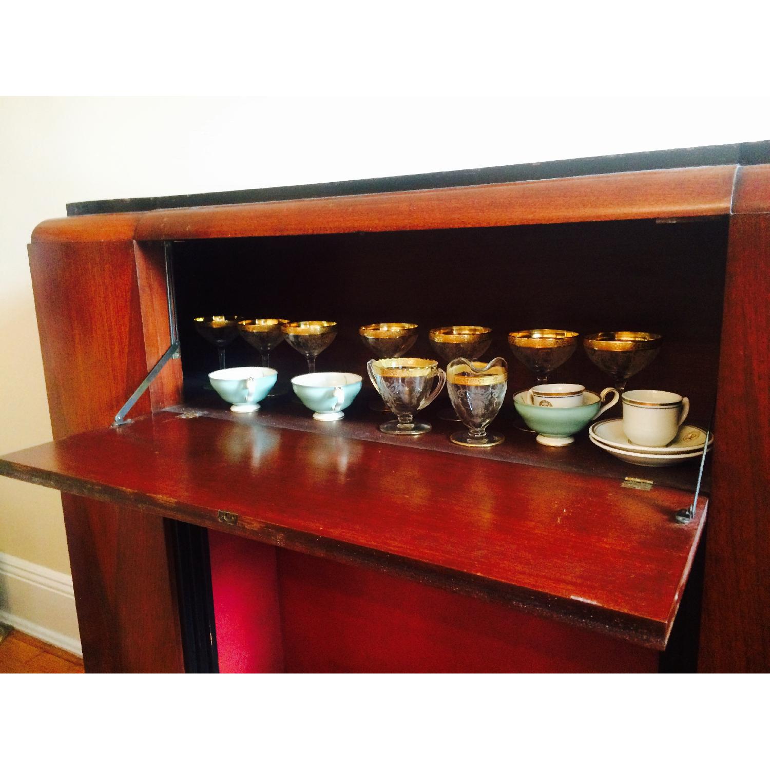 Prohibition Era Fireplace Mantel with Secret Bar Compartment - AptDeco