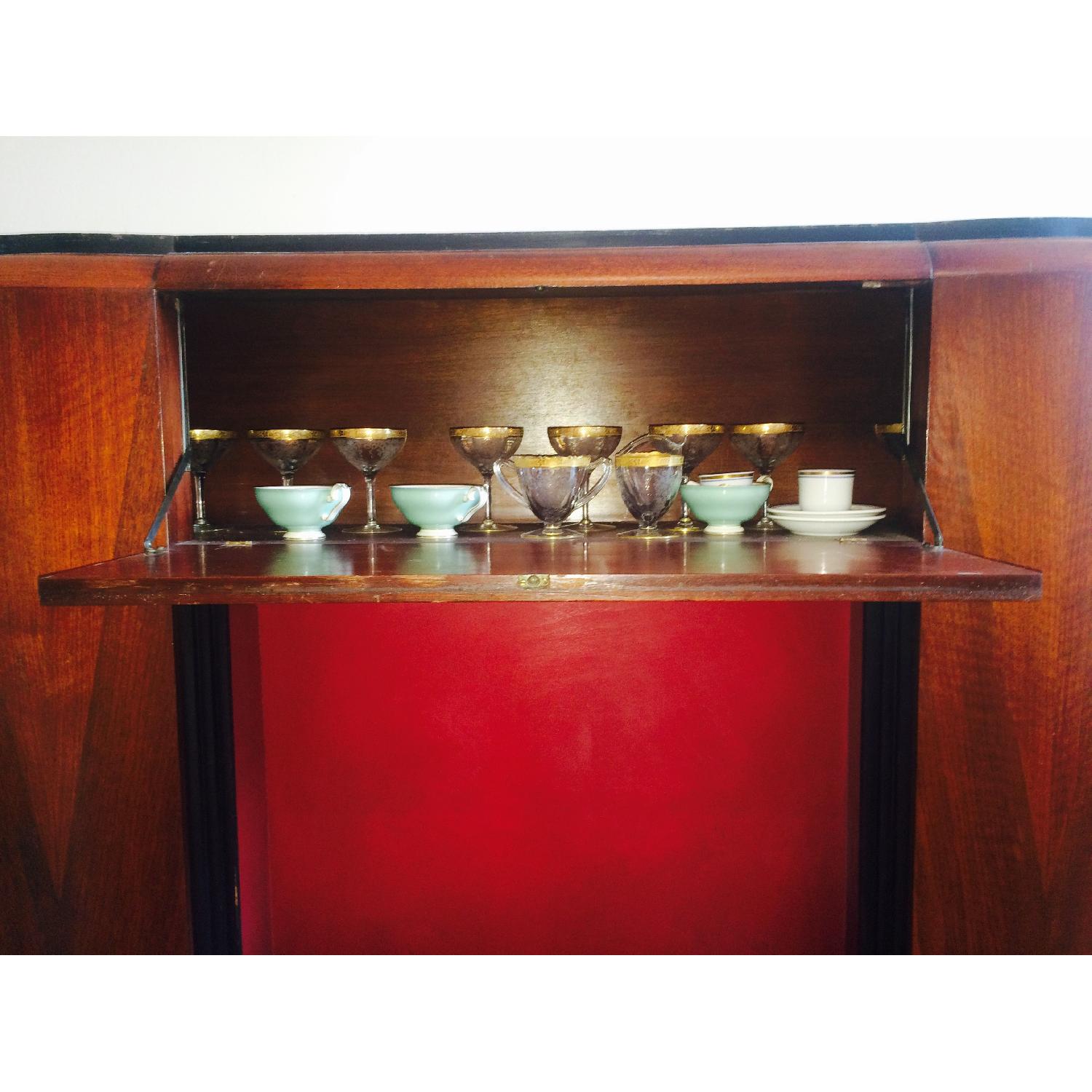 Prohibition Era Fireplace Mantel with Secret Bar Compartment - AptDeco