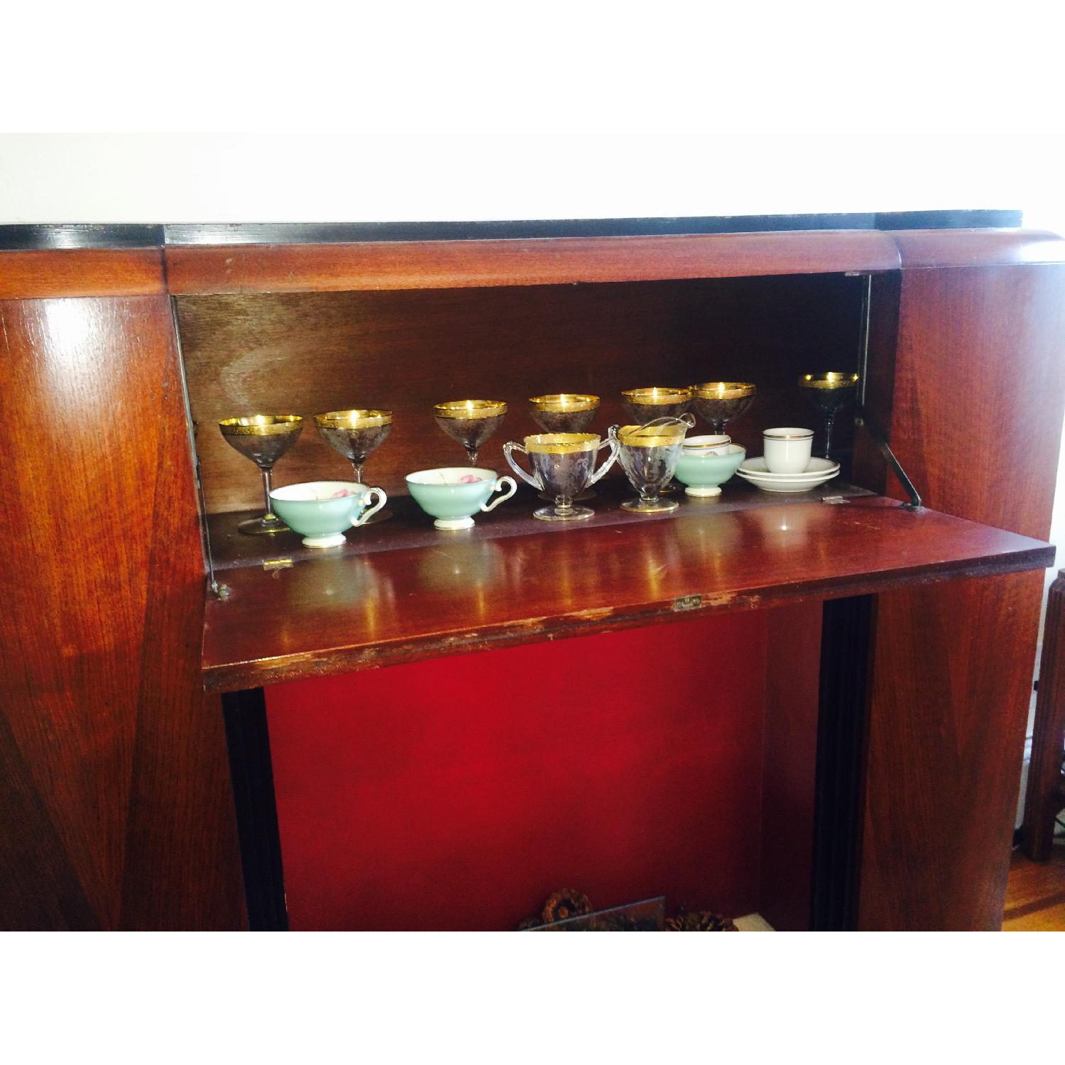 Prohibition Era Fireplace Mantel with Secret Bar Compartment - AptDeco