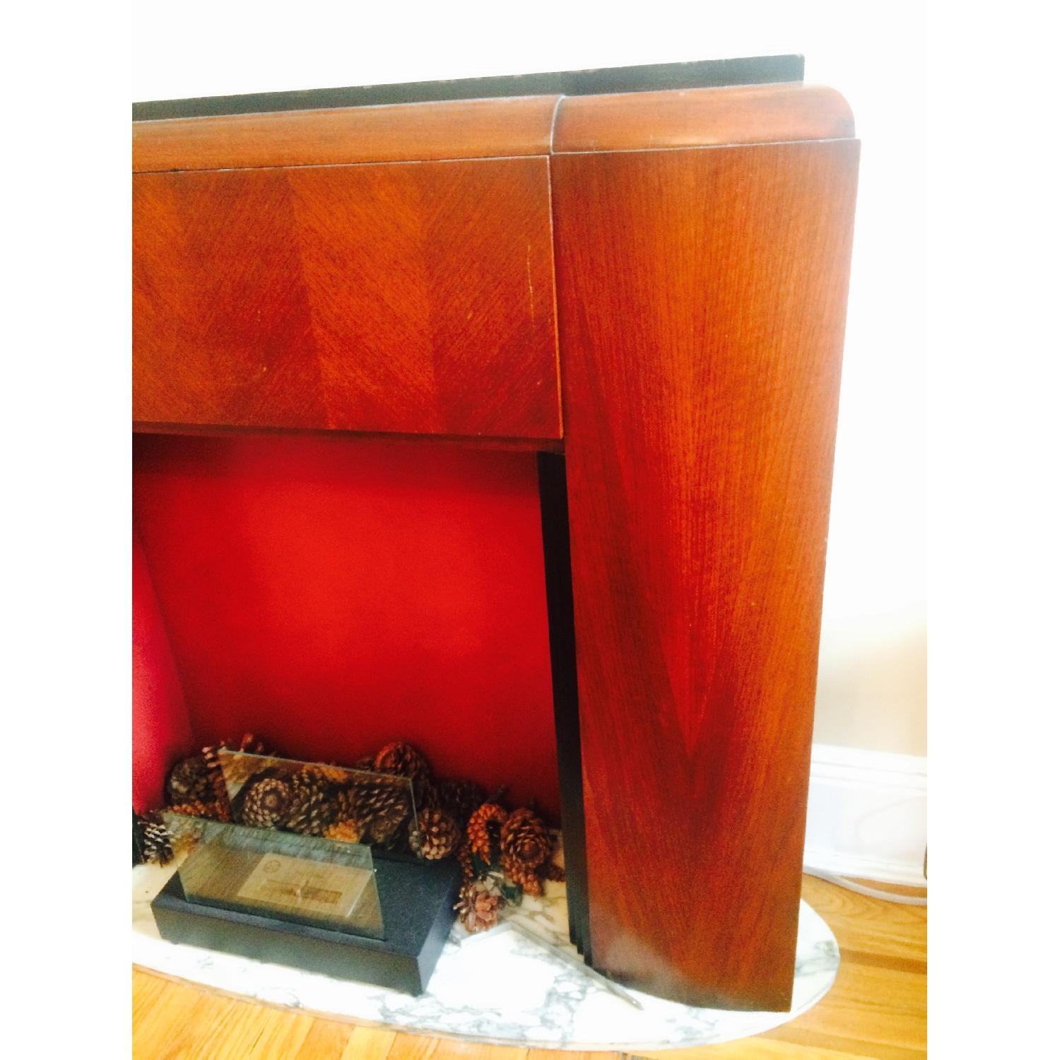 Prohibition Era Fireplace Mantel with Secret Bar Compartment - AptDeco