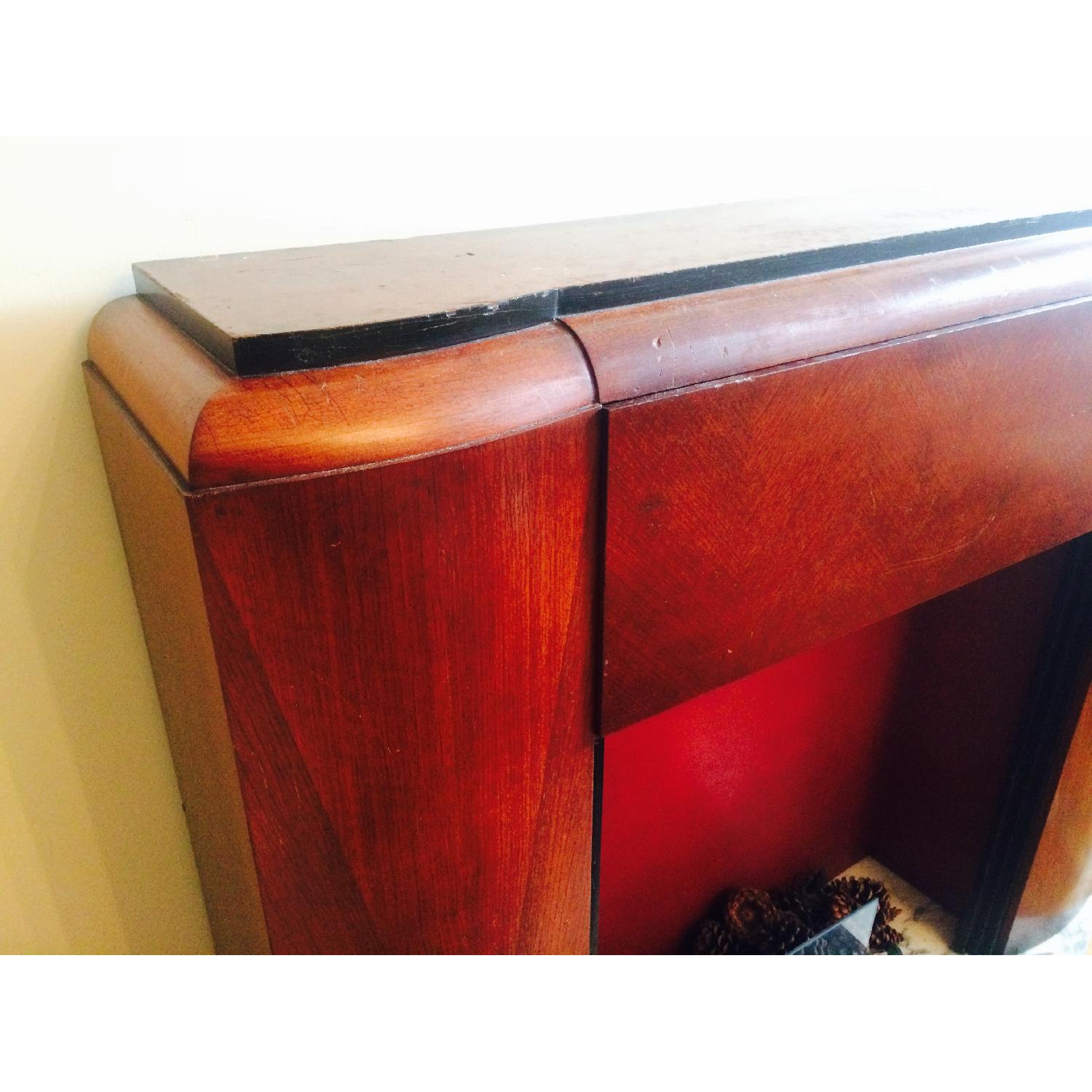 Prohibition Era Fireplace Mantel with Secret Bar Compartment - AptDeco