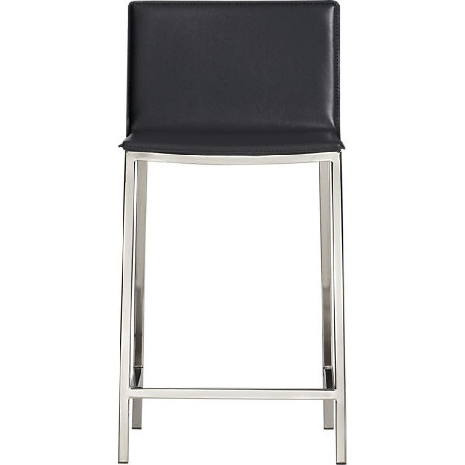 CB2 Phoenix Carbon Grey Counter Stools - Pair - AptDeco