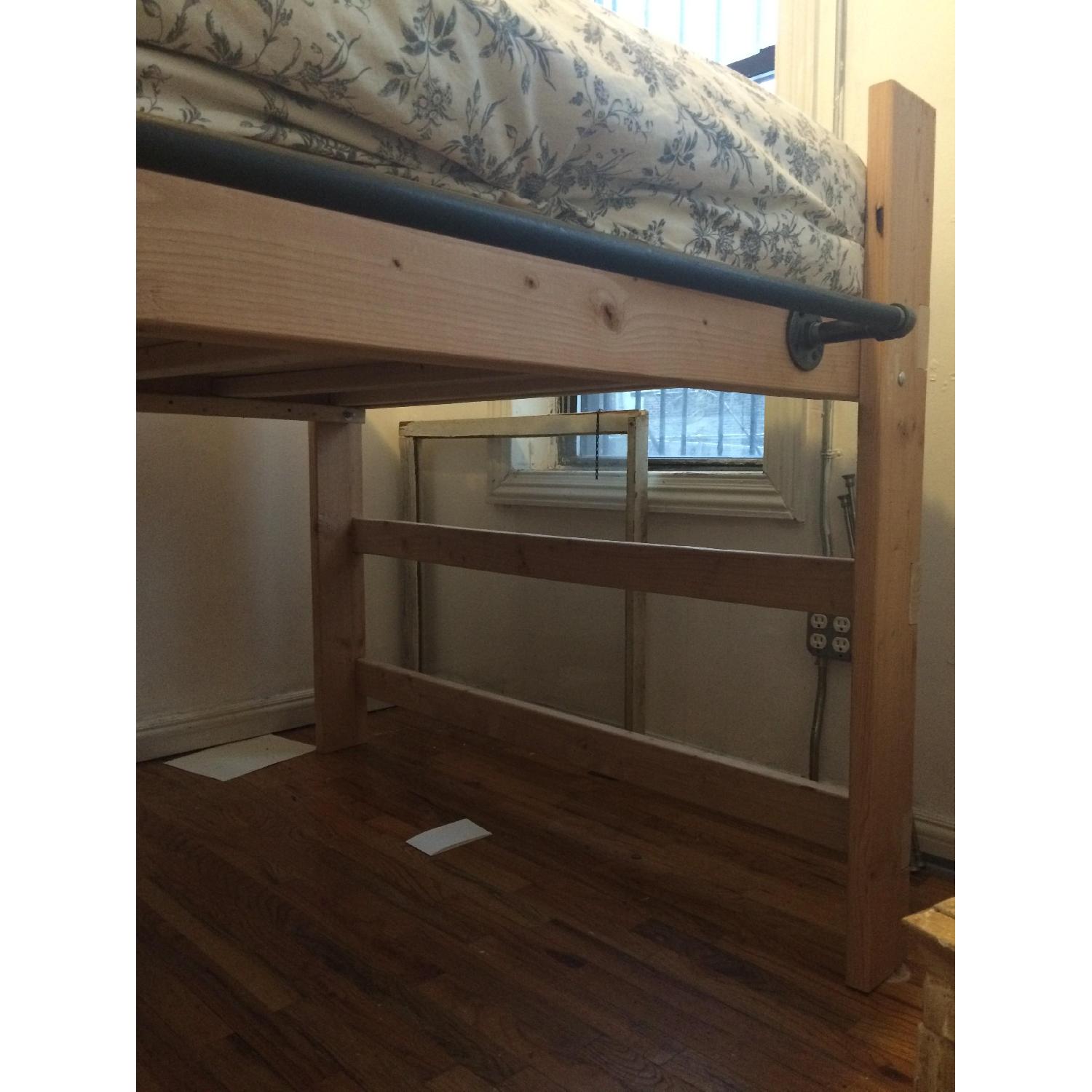 Custom Built Wooden Loft Bed with Storage - AptDeco