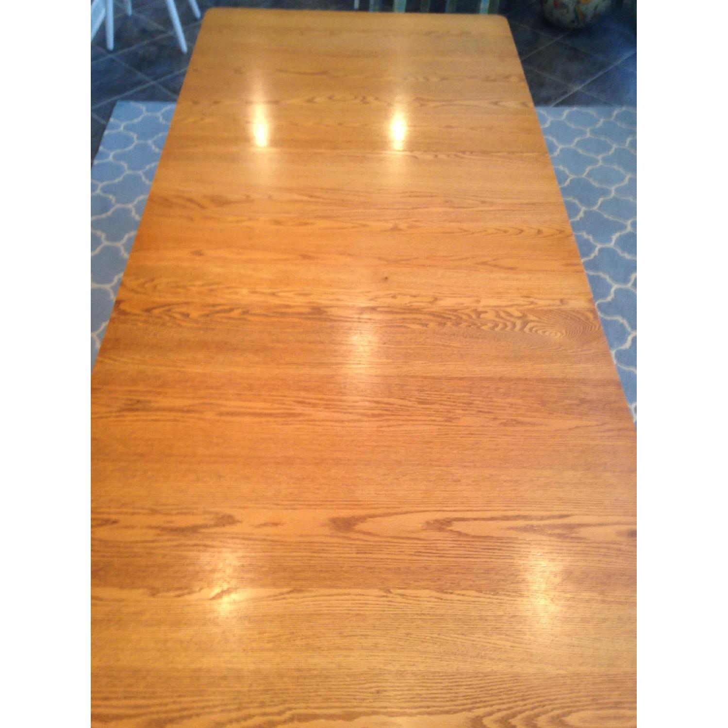 Tom Seely Expandable Oak Dining Room Table + Matching Hutch - AptDeco