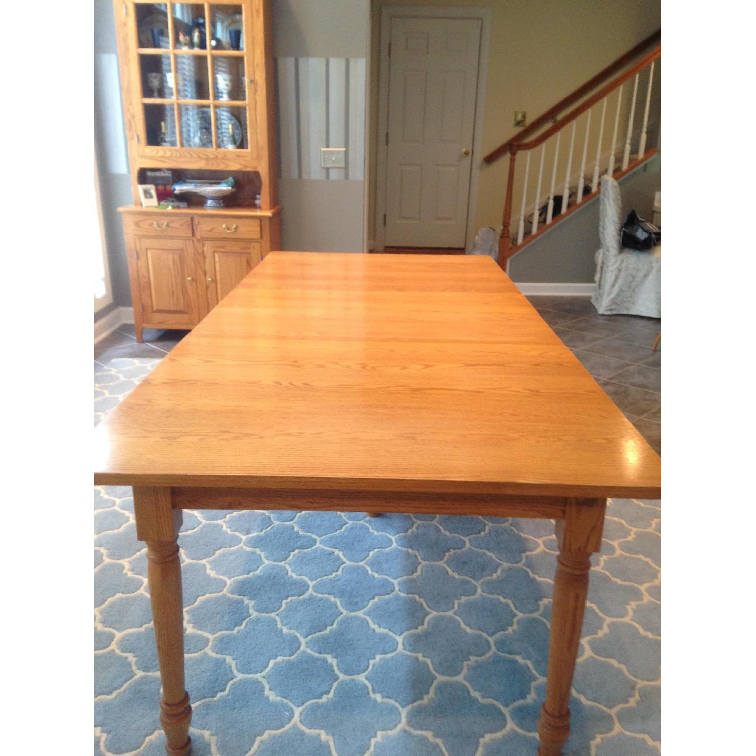 Tom Seely Expandable Oak Dining Room Table + Matching Hutch - AptDeco