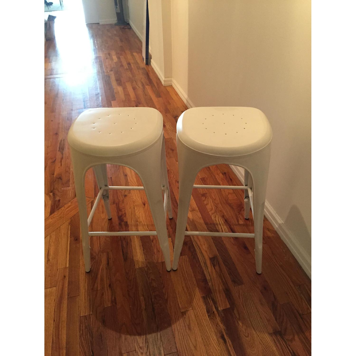 Restoration Hardware Industrial Bar Stools - Pair - AptDeco
