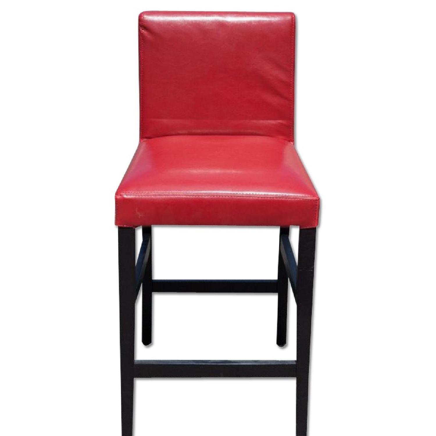 Crate & Barrel Pullman Leather Bar Stool - AptDeco