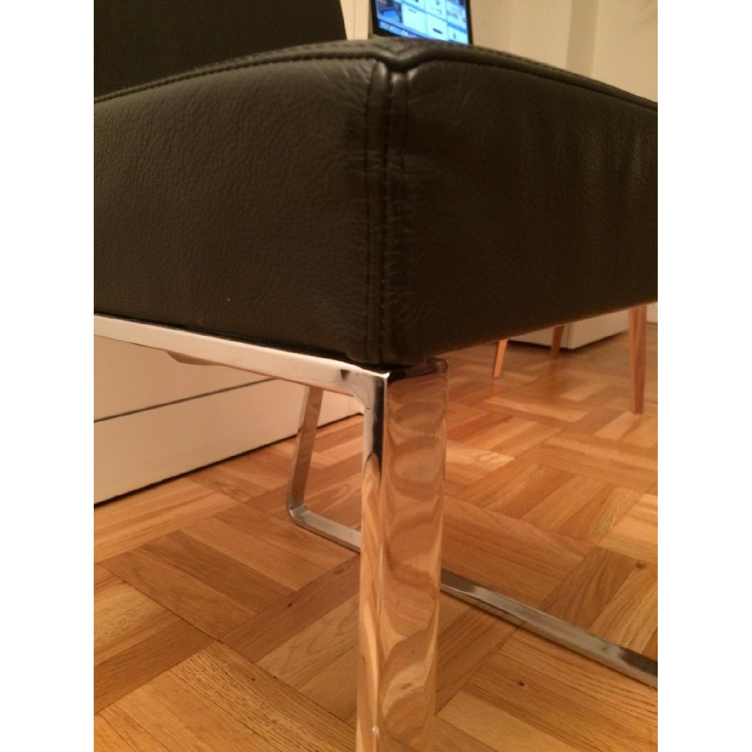 Calligaris S.p.A. Chrome Black Leather Chairs - AptDeco