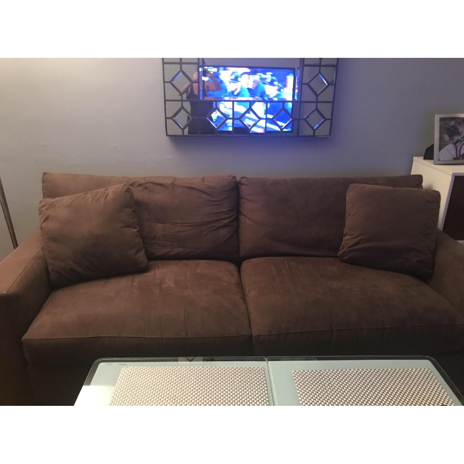 Crate & Barrel Chocolate Brown Sleeper Sofa - AptDeco