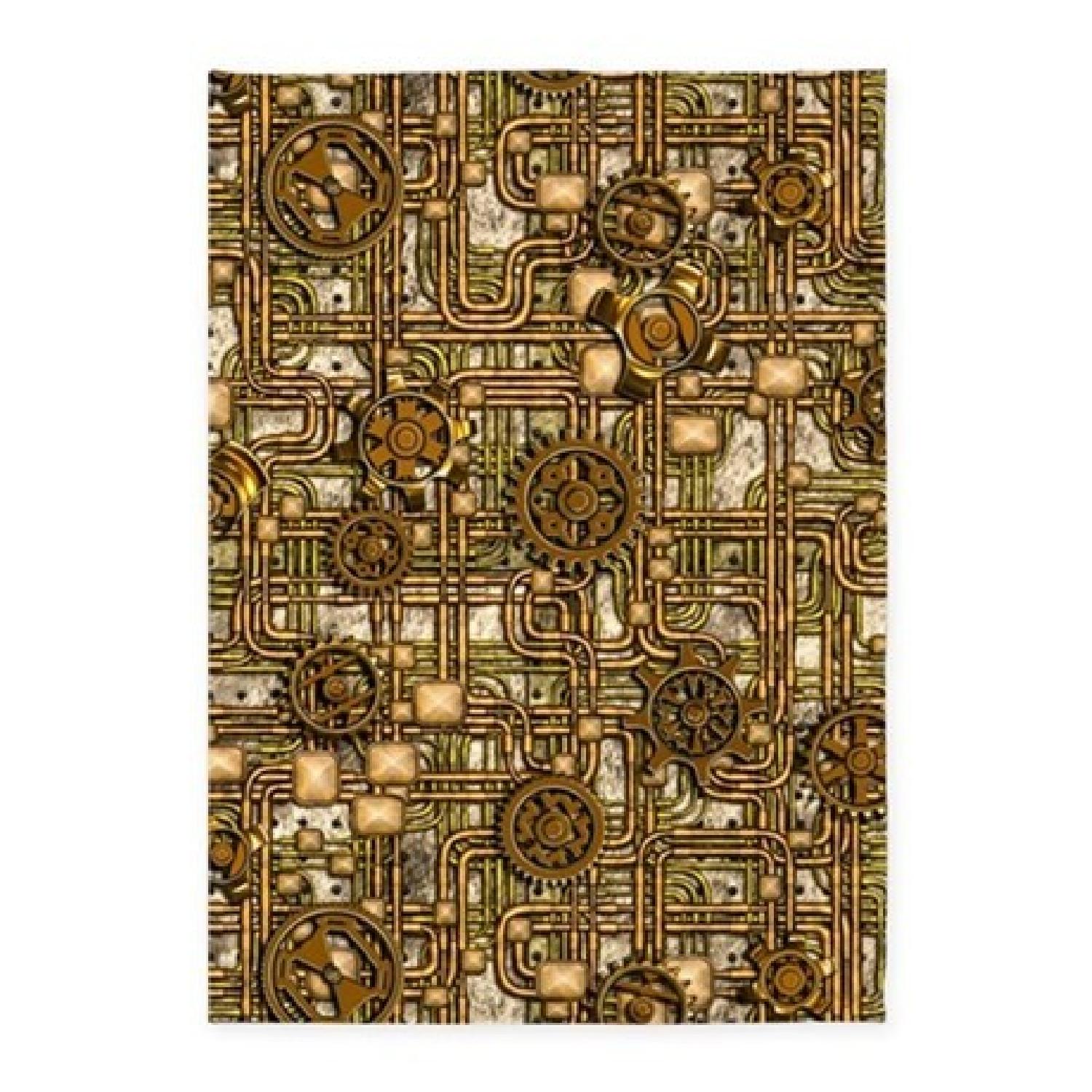 Stickley Brothers Furniture Steampunk Gears Fabric Area Rug - AptDeco