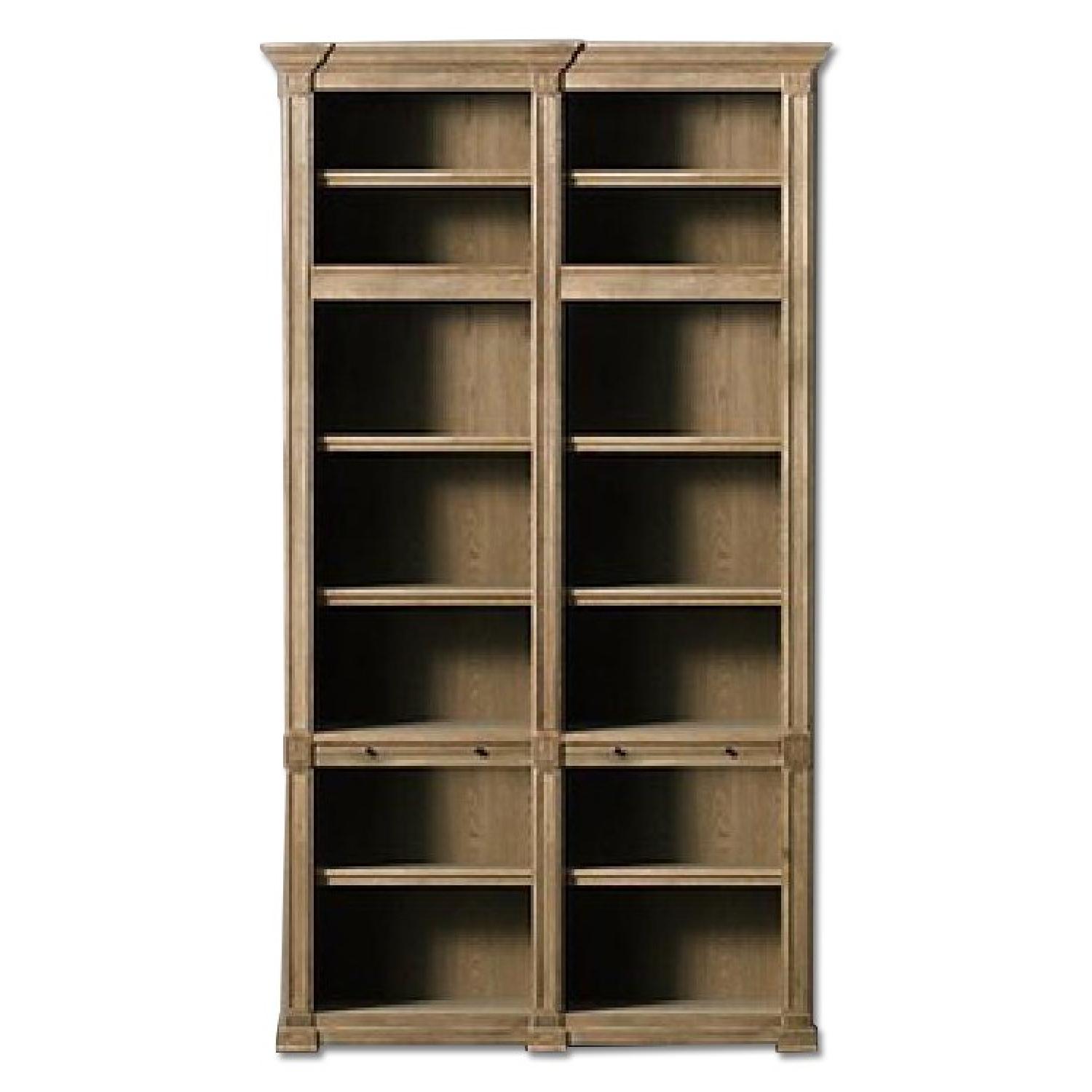 Restoration Hardware Atkins Weathered Oak Drifted Wall Unit - AptDeco