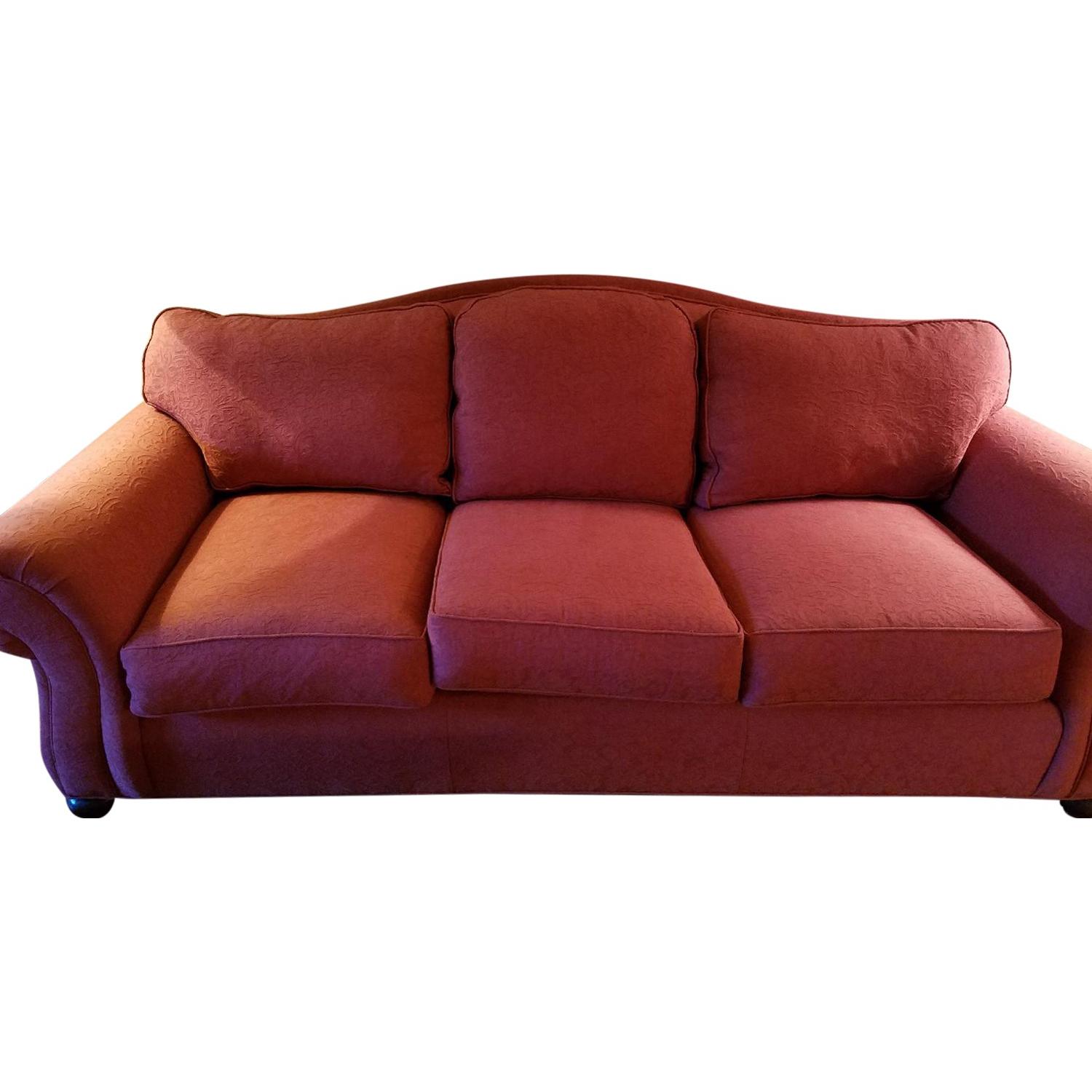 Ethan Allen Red 3 Seater Sofa - AptDeco