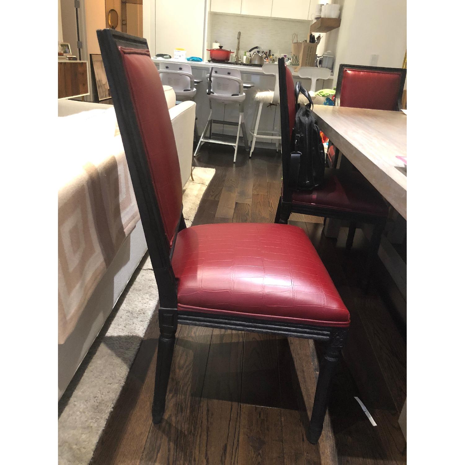 Restoration Hardware Custom Oxblood Leather Dining Chair - AptDeco