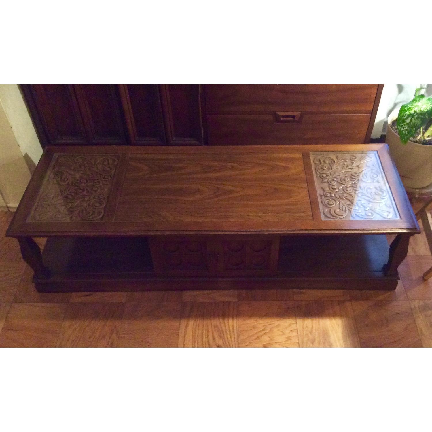Mid Century Modern Rectangular Solid Wood Coffee Table - AptDeco