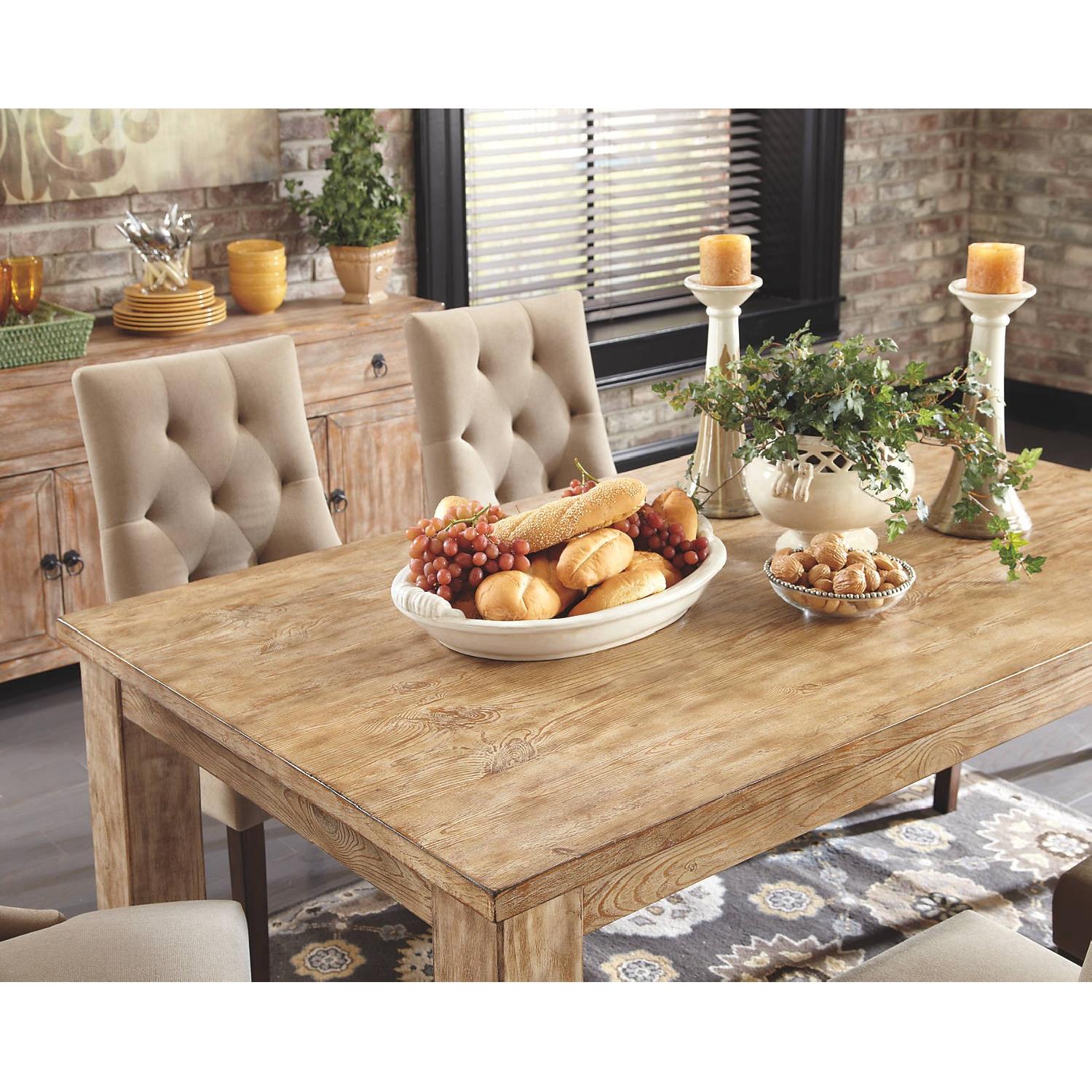 Ashley Furniture Mestler Bisque Rectangular Dining Table - AptDeco