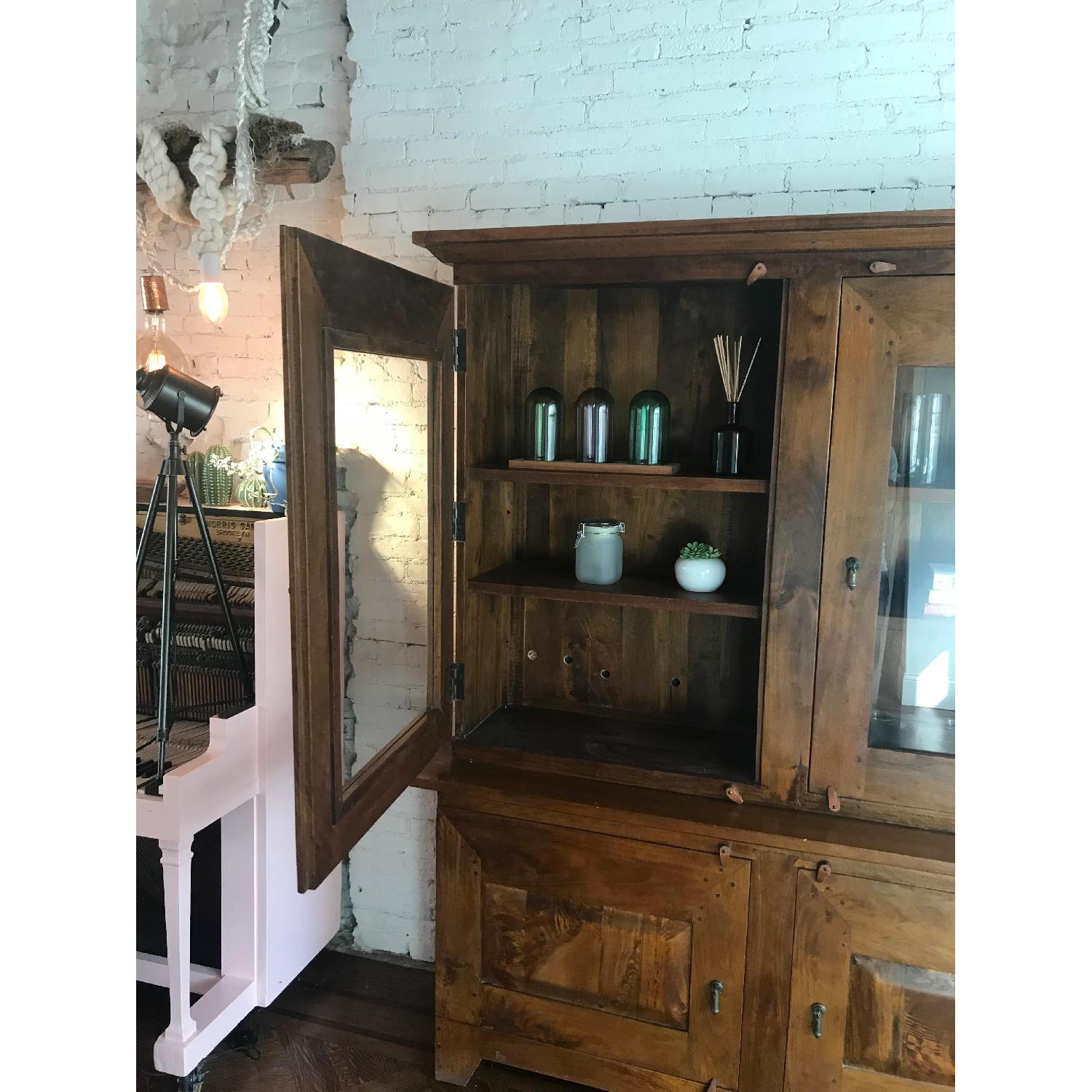 Crate & Barrel Basque Honey Buffet w/ Hutch Top - AptDeco