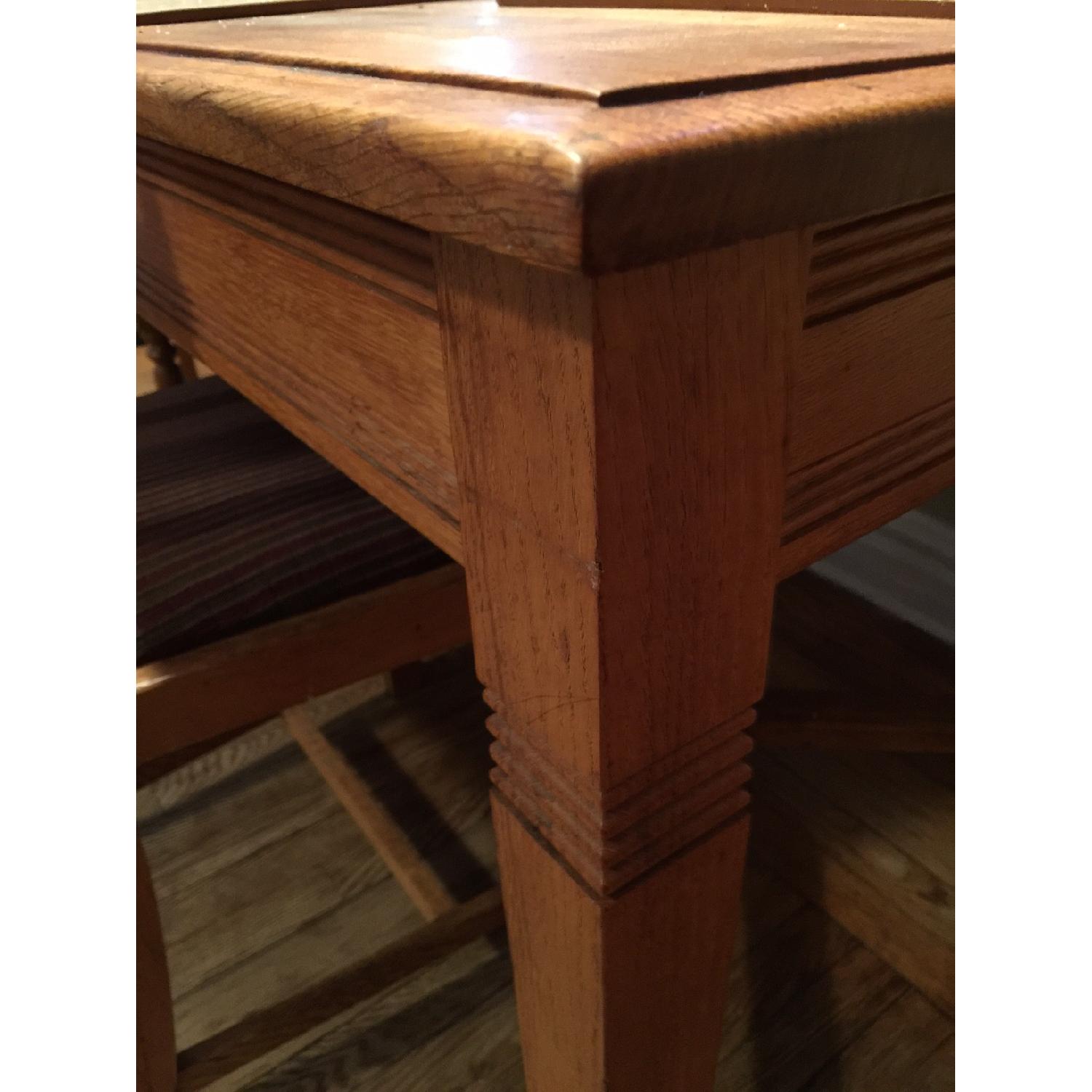 Antique European Tiger Oak Dining Table - AptDeco