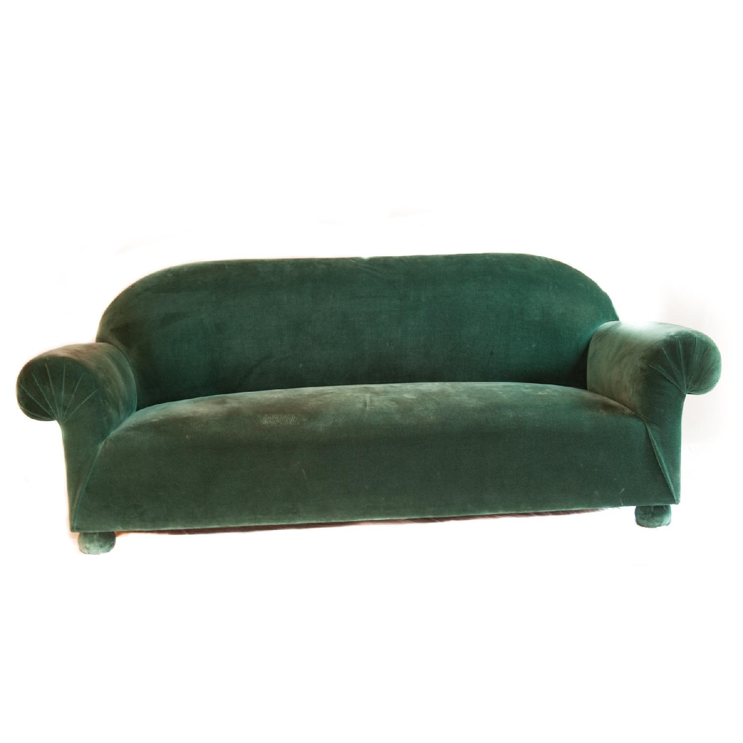 Custom Made Velour Sofa - AptDeco