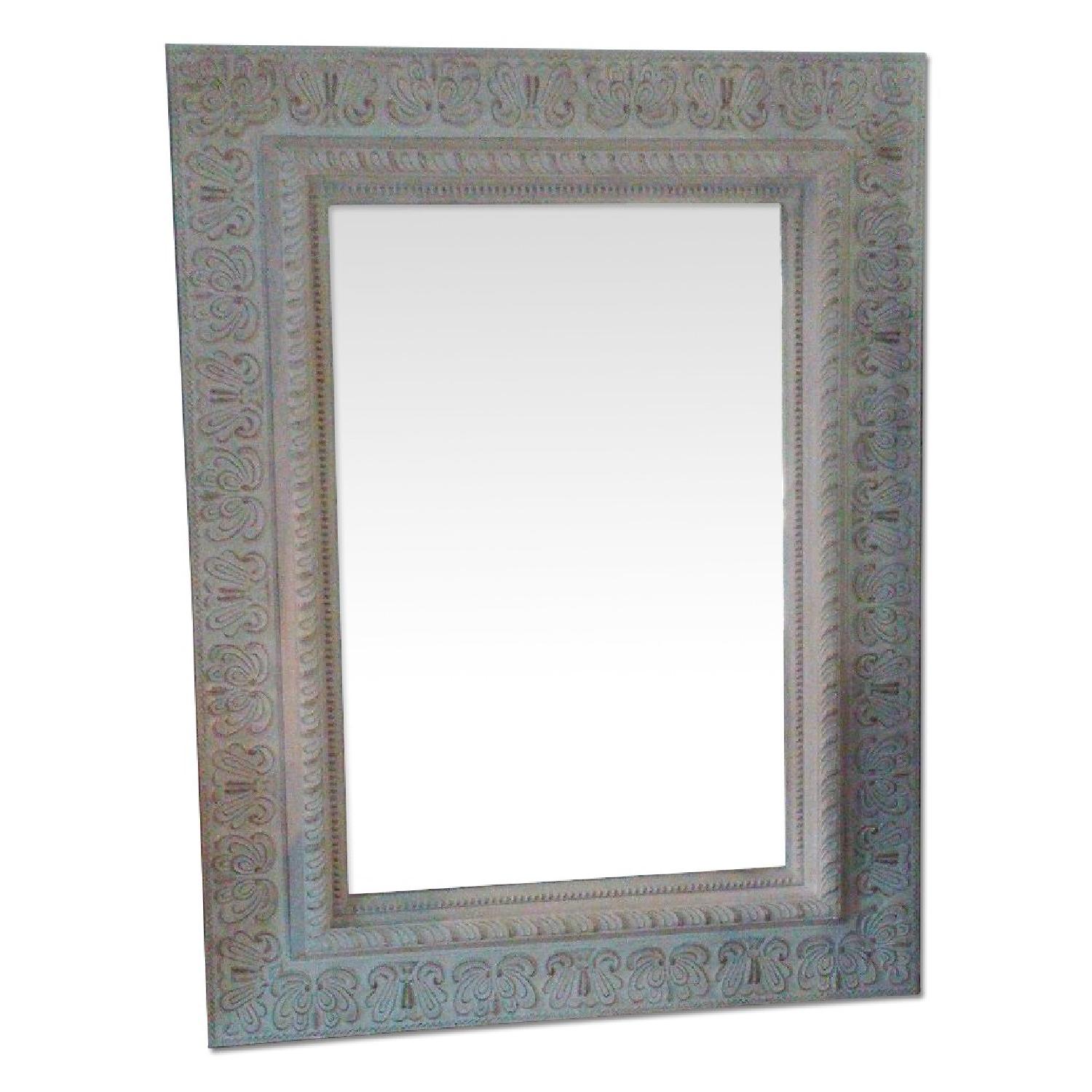 Wall Mirror w/ Carved Ivory Frame - AptDeco
