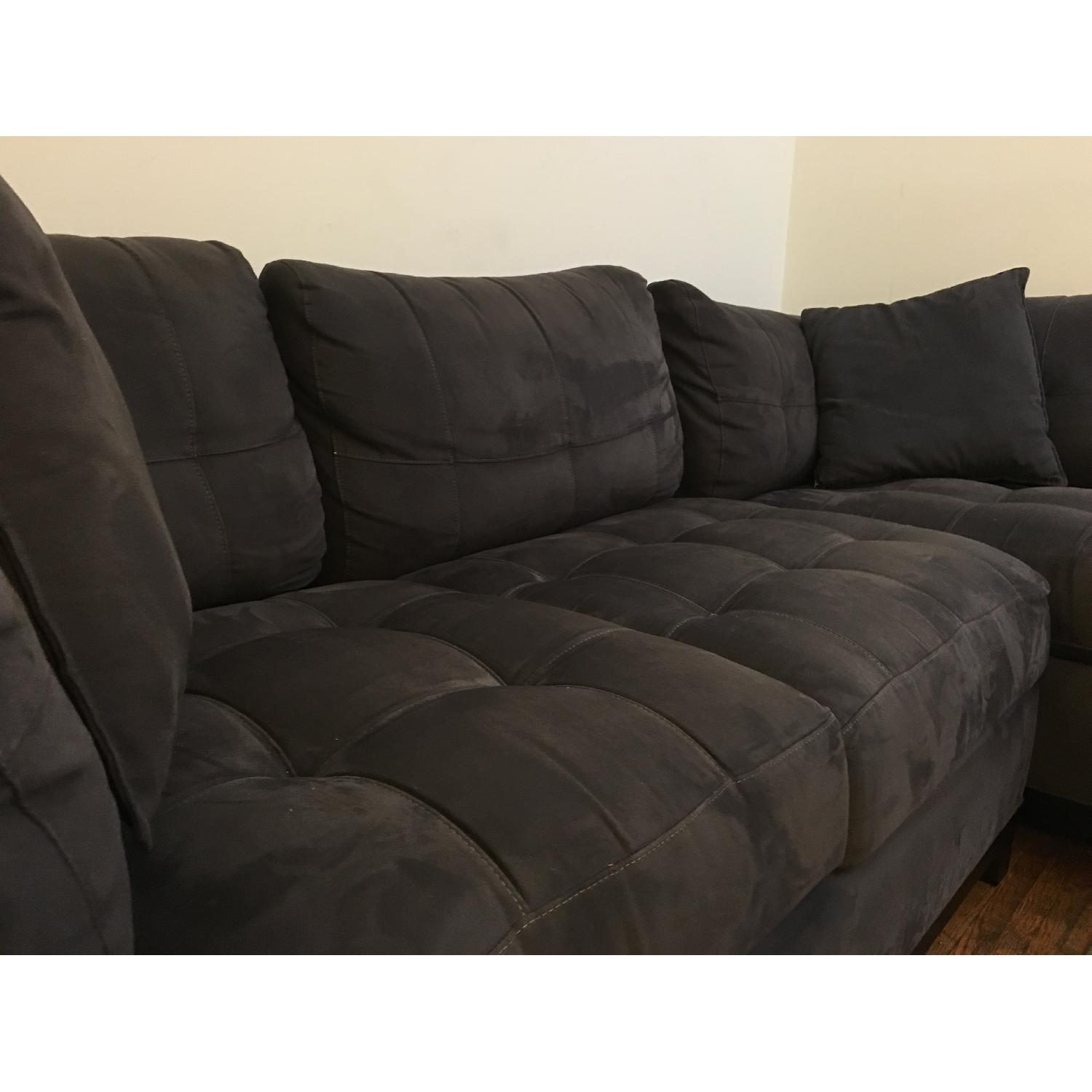 Raymour & Flanigan Cindy Crawford Home Metropolis 2 Piece Microfiber Sectional Sofa - AptDeco