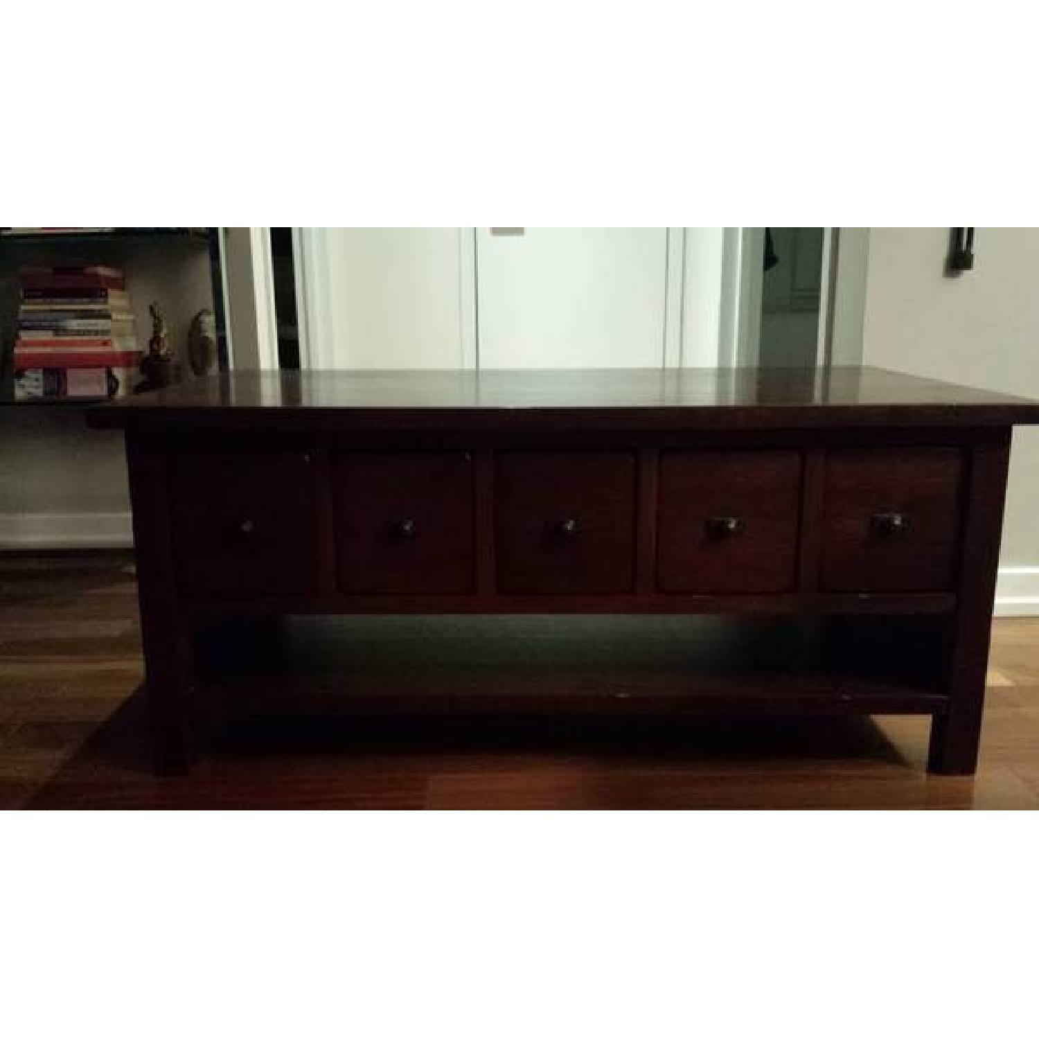 Pottery Barn Apothecary Coffee Table - Wooden - AptDeco