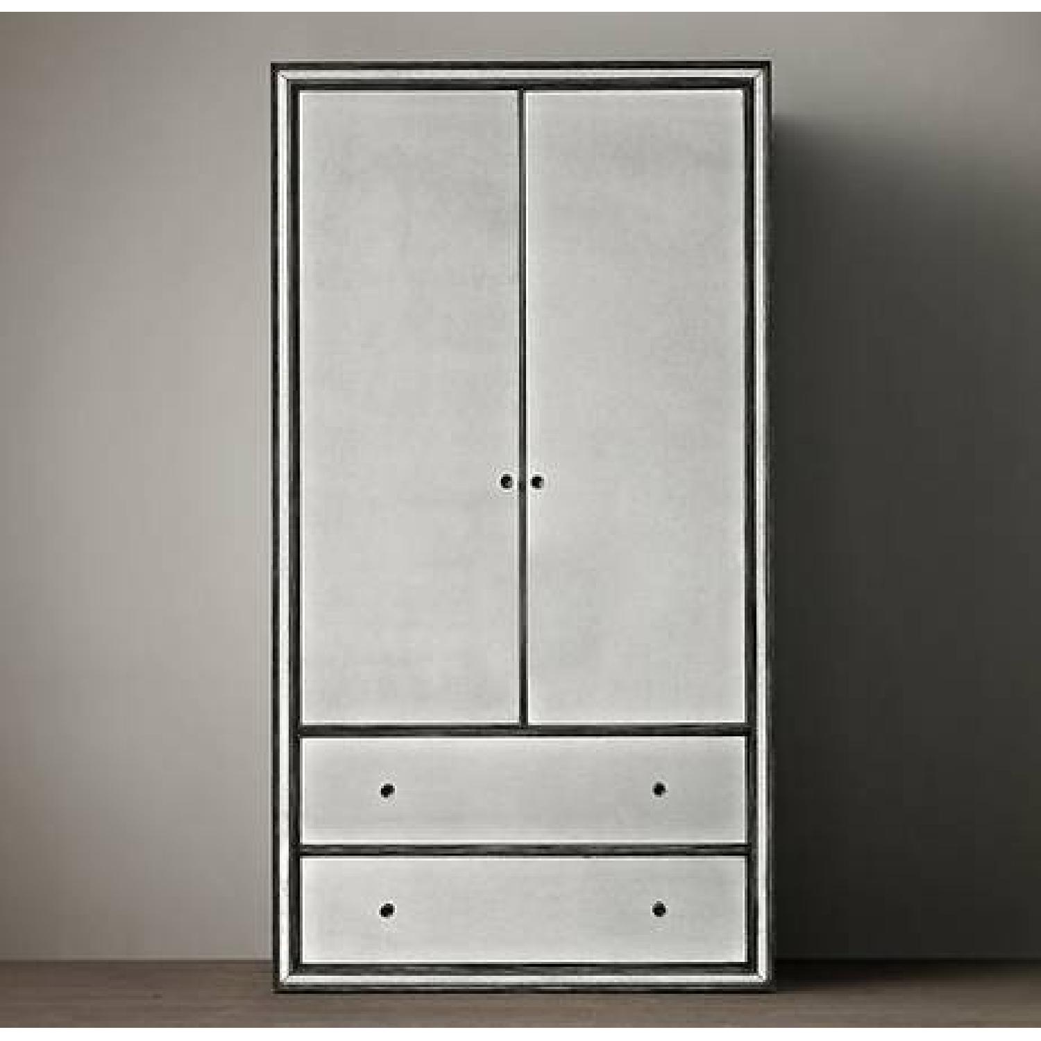 Restoration Hardware Strand Mirrored Armoire - AptDeco