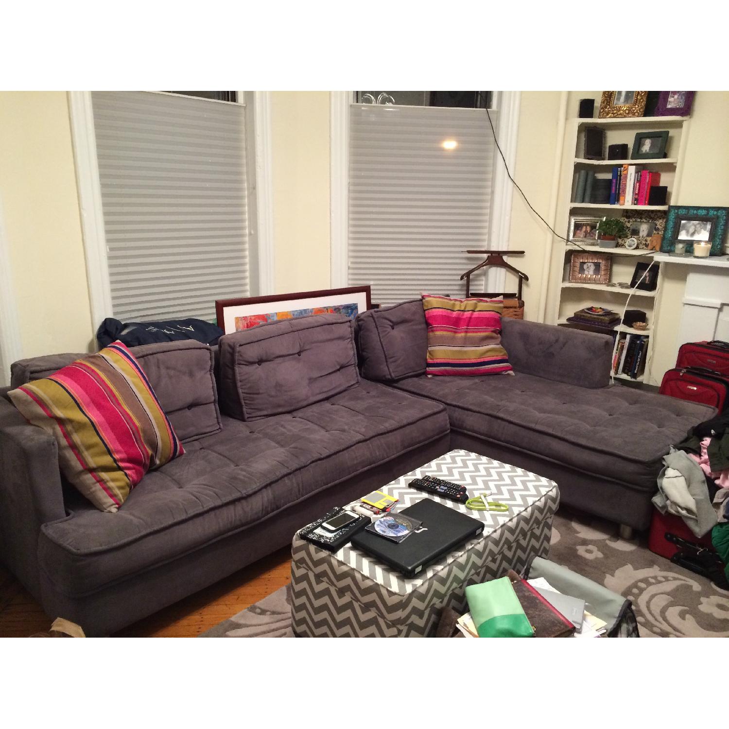 Macys Super Comfy Grey L-shaped Couch - AptDeco
