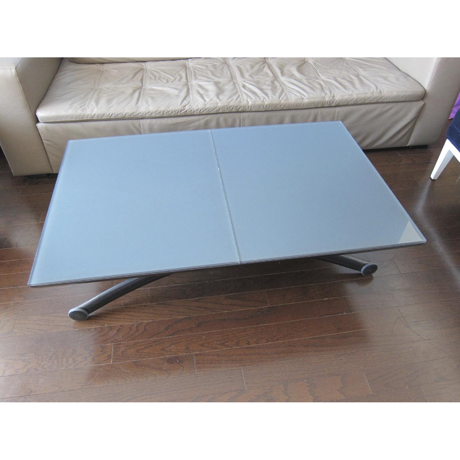 Ligne Roset Yo Yo Adjustable Extendable Glass Dining Table - AptDeco