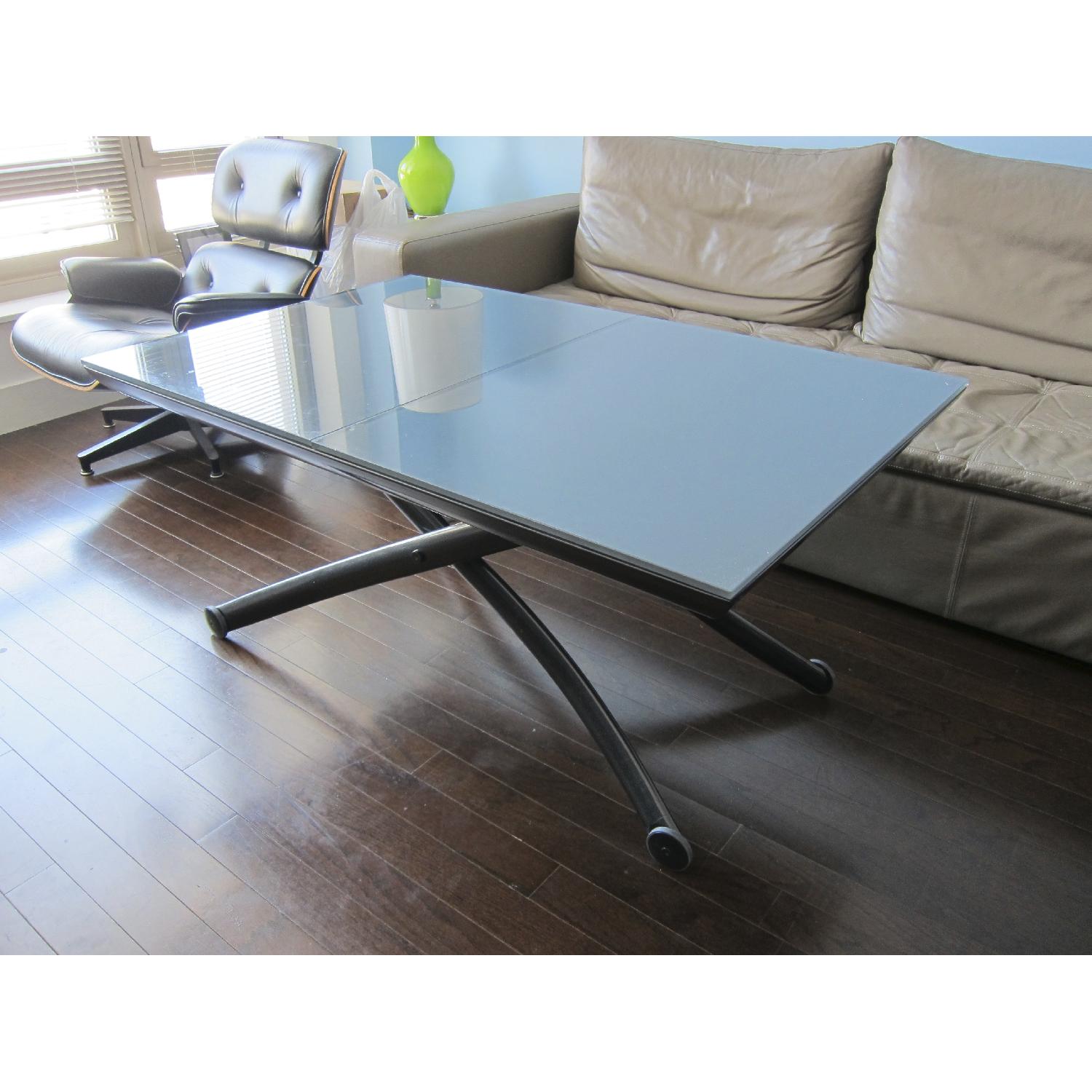 Ligne Roset Yo Yo Adjustable Extendable Glass Dining Table - AptDeco