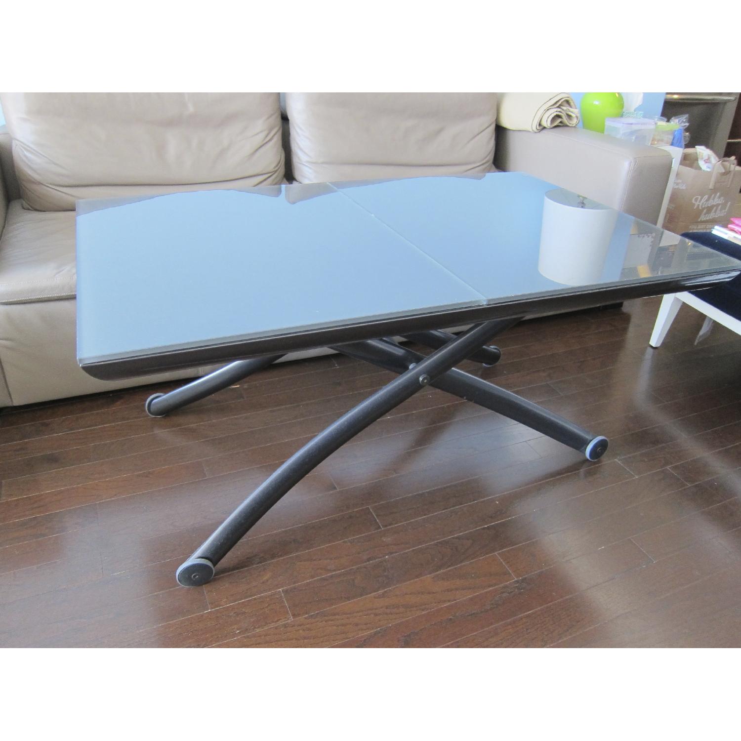 Ligne Roset Yo Yo Adjustable Extendable Glass Dining Table - AptDeco