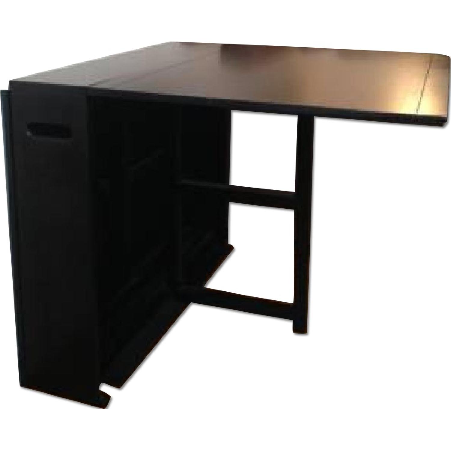 Crate & Barrel Span Espresso Gateleg Dining Table - AptDeco