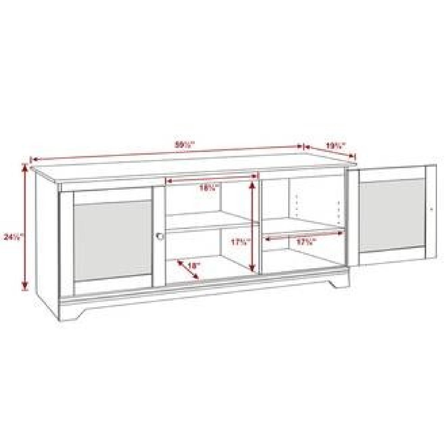 Matte Black Large Modern TV Console w/ Glass Doors - AptDeco