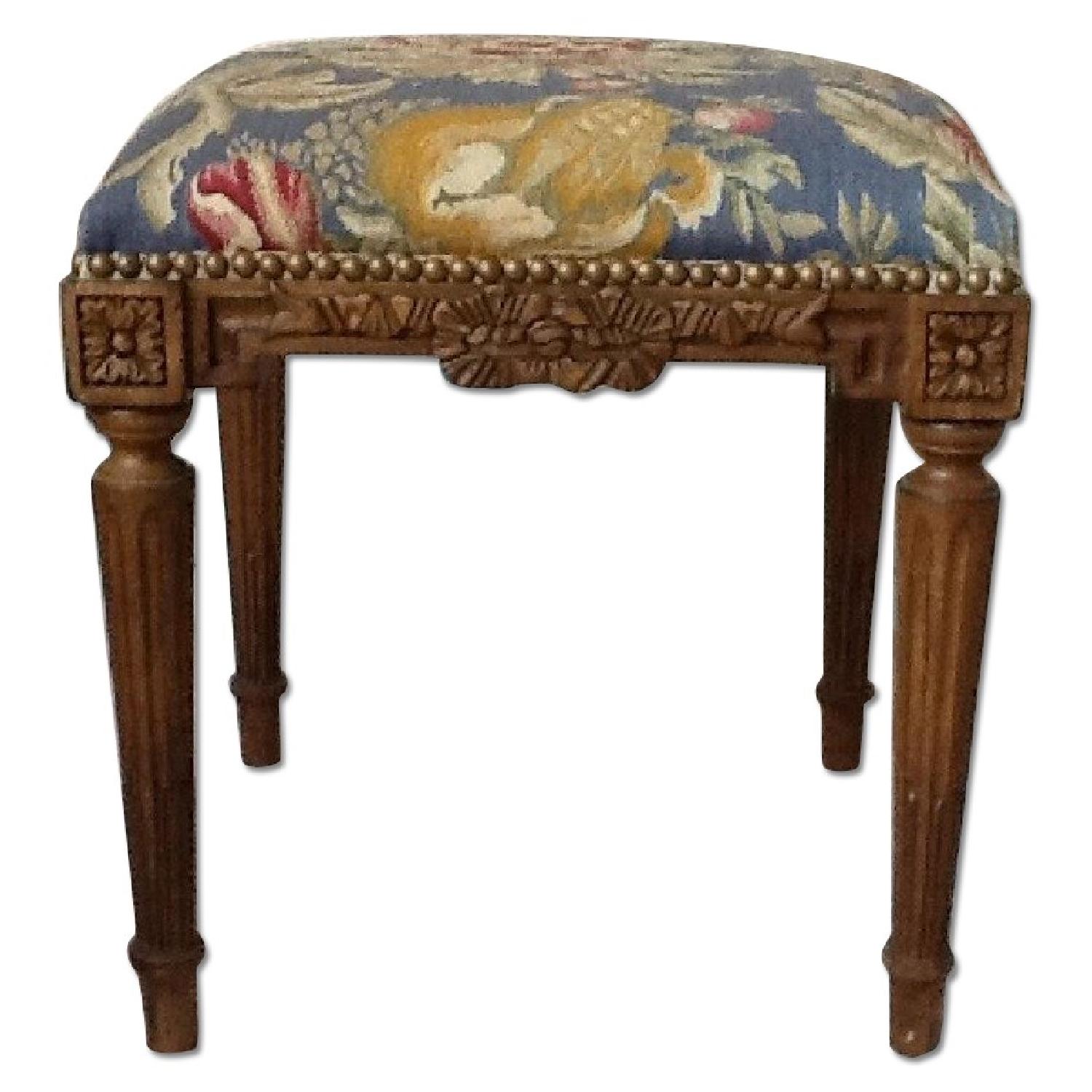 Pierre Deux French Country Aubusson Stool - AptDeco