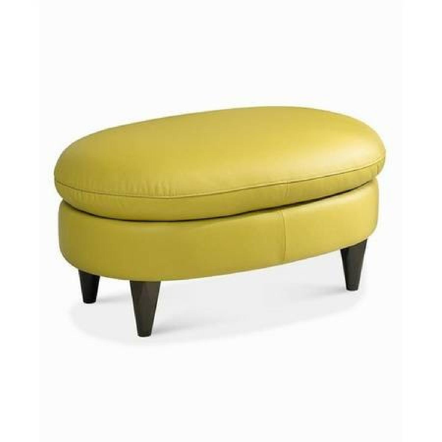 Natuzzi Italia Leather Astro Oval Ottoman - AptDeco