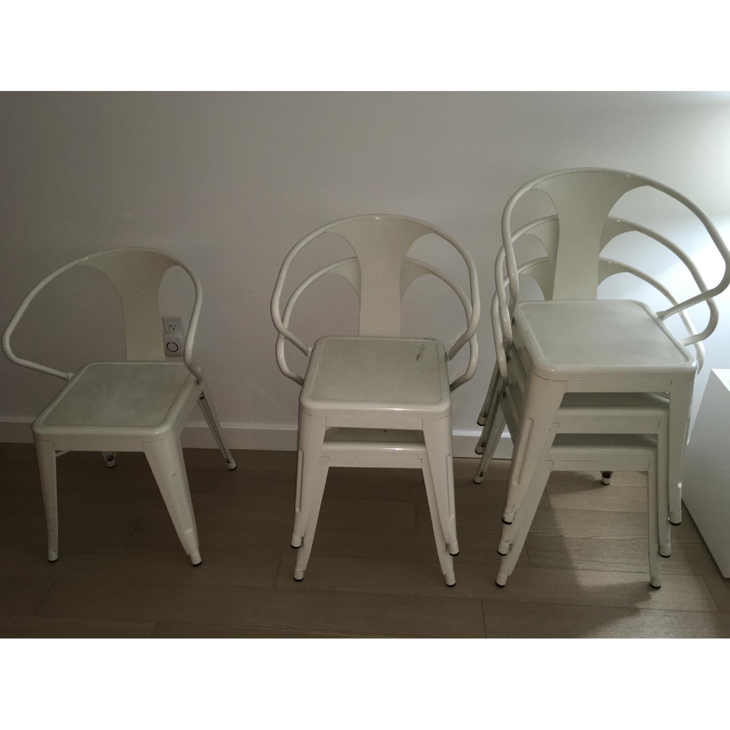 White Tabouret Stacking Chair - AptDeco